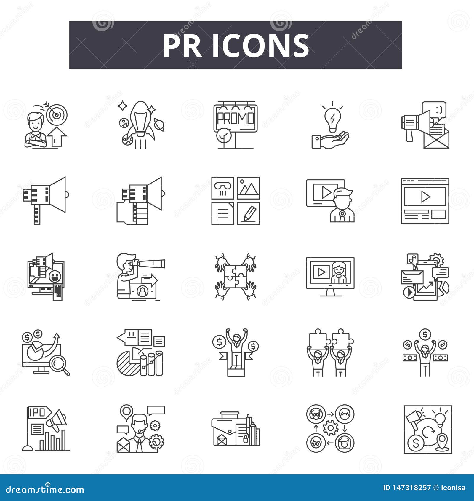 Pr Line Icons, Signs, Vector Set, Linear Concept, Outline Illustration ...