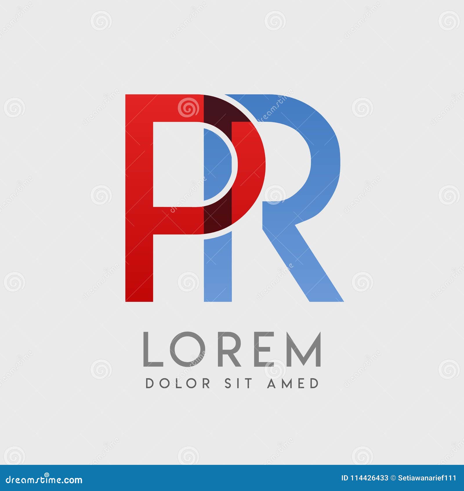 PR Logo Letters with Blue and Red Gradation Stock Vector - Illustration ...