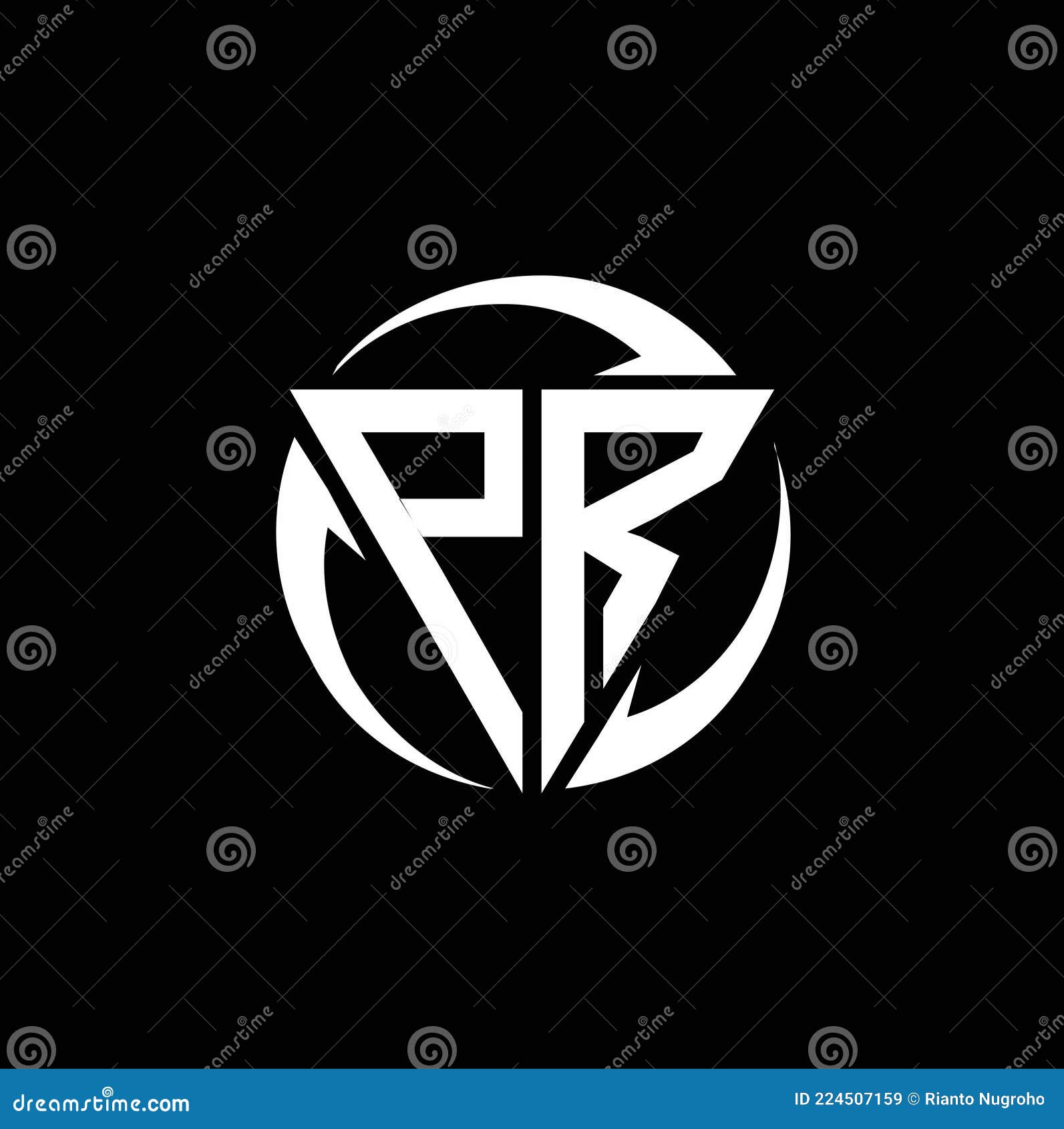 PR Logo Monogram Design Template Stock Vector - Illustration of ...