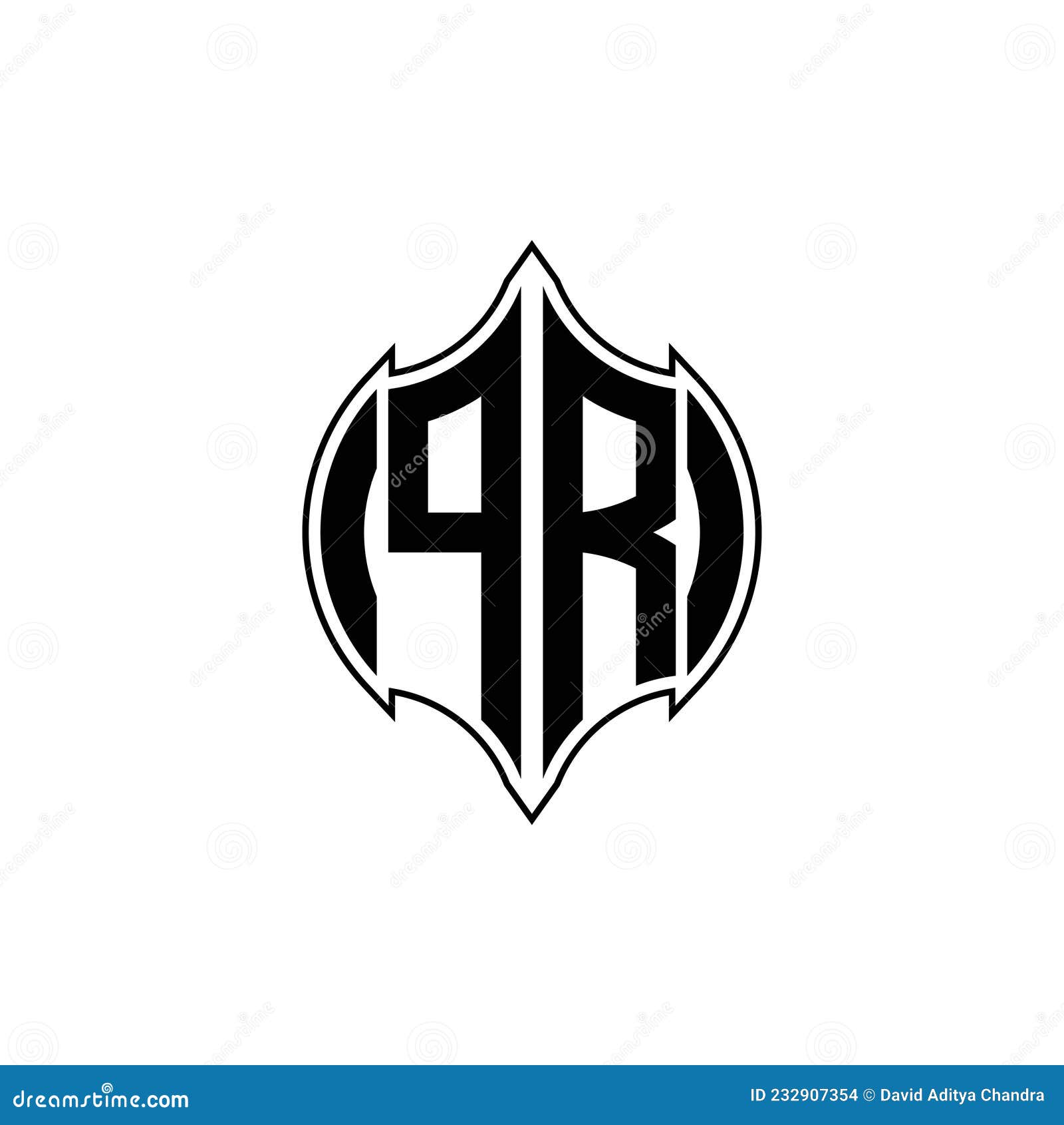 PR Logo Monogram Geometric Shield Shape Style Stock Vector ...