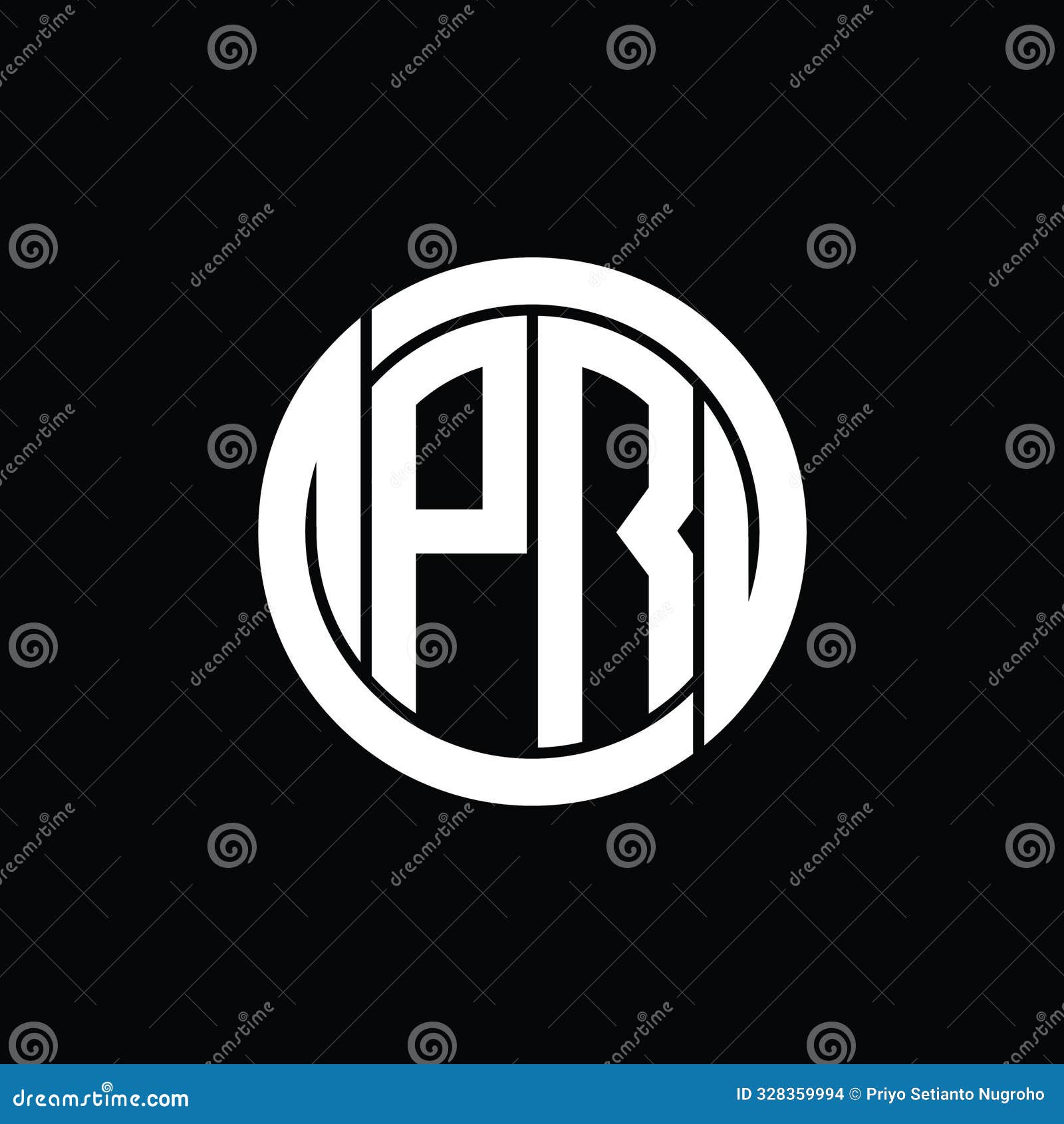 PR Logo Monogram Shield Inside Circle Shape Vector Images Design ...