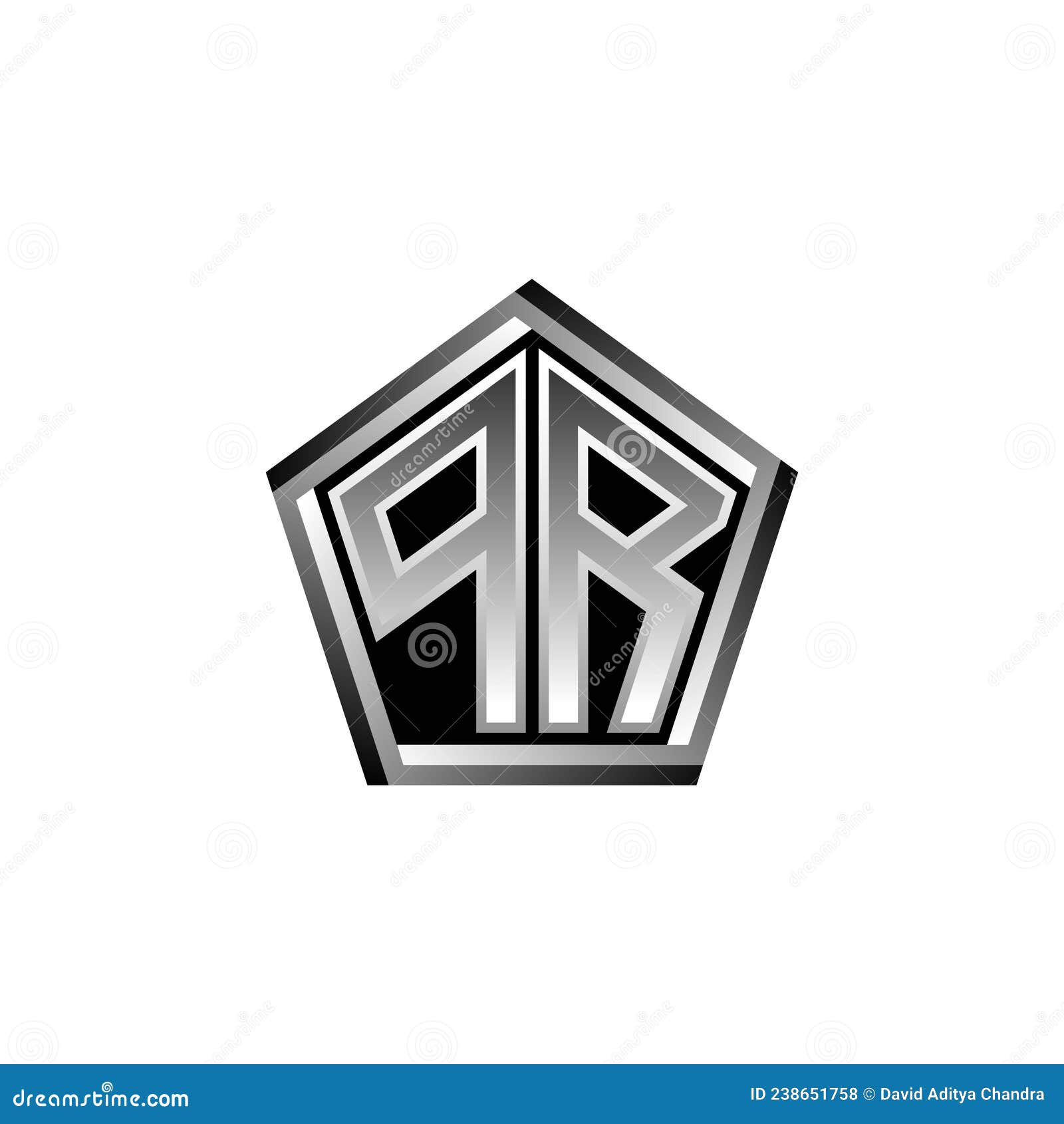 PR Logo Monogram Silver Geometric Modern Design Stock Vector ...