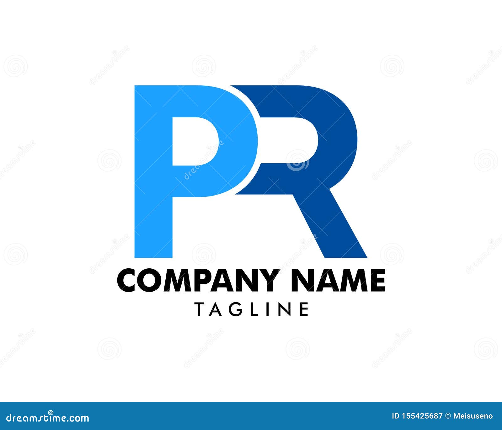 PR Logo Template Design Da Letra Inicial Ilustração do Vetor ...