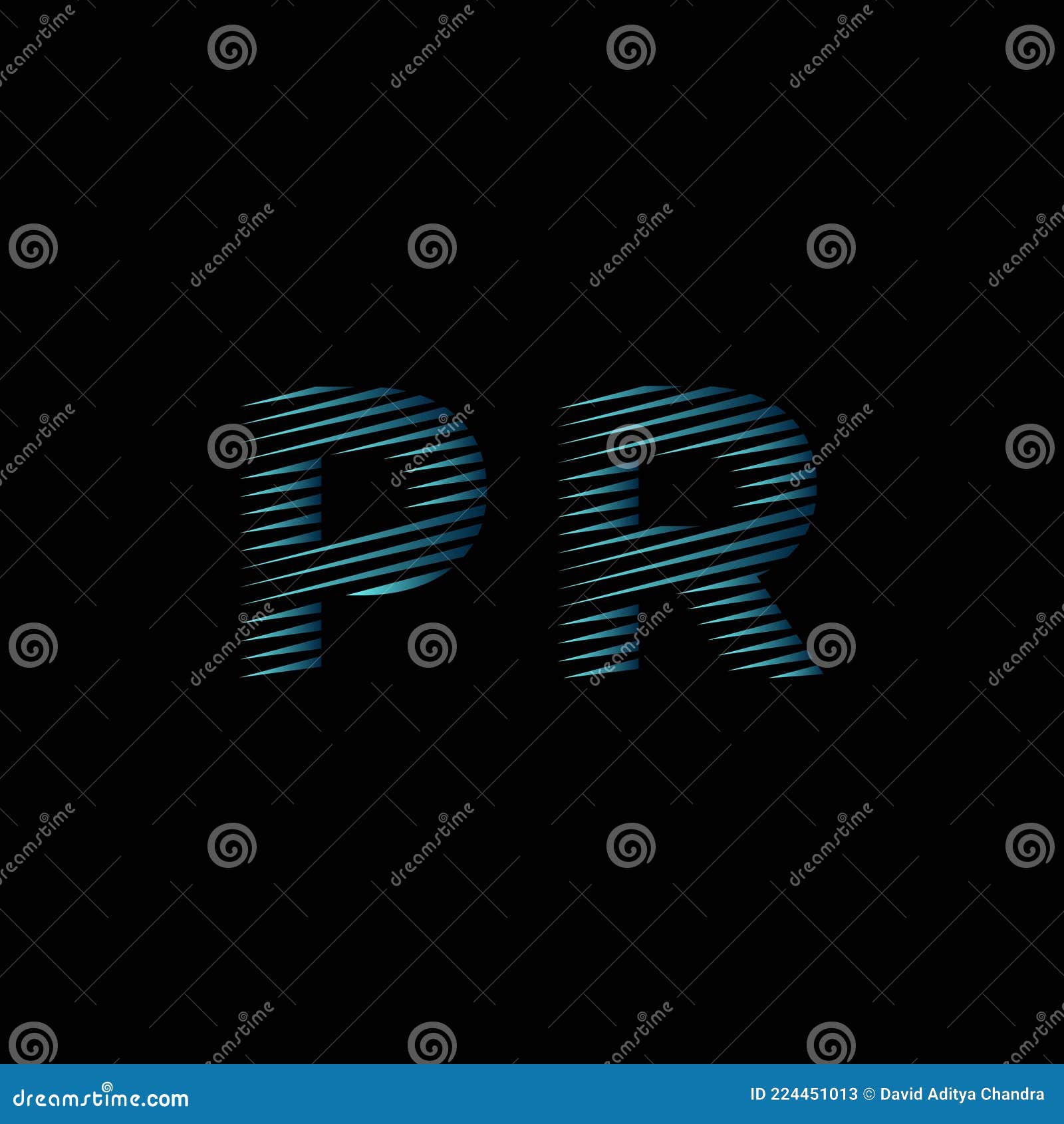 PR Monogram Lines Style Blue Light Vector Stock Vector - Illustration ...