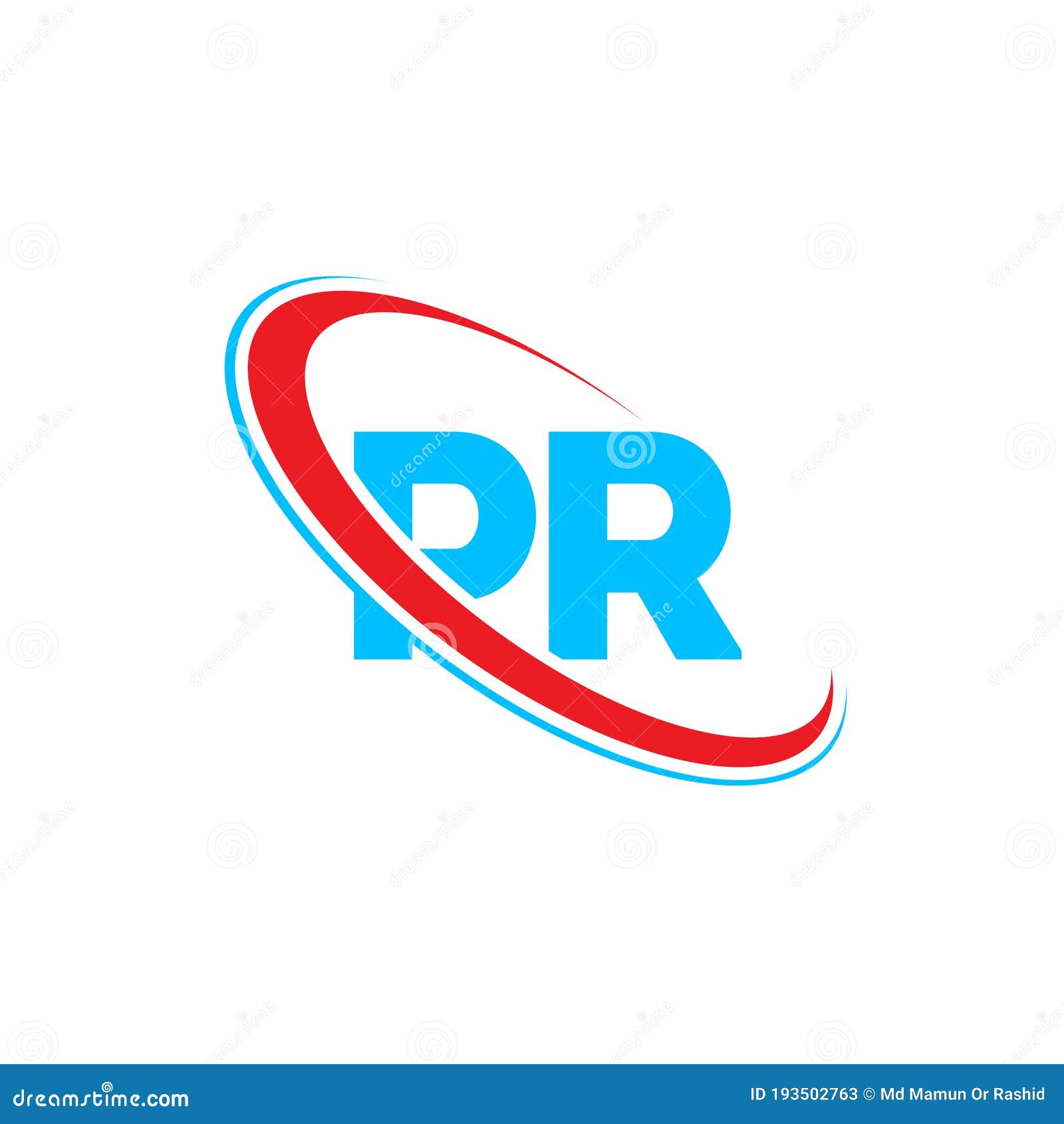 PR P R Letter Logo Design. Initial Letter PR Linked Circle Upercase ...