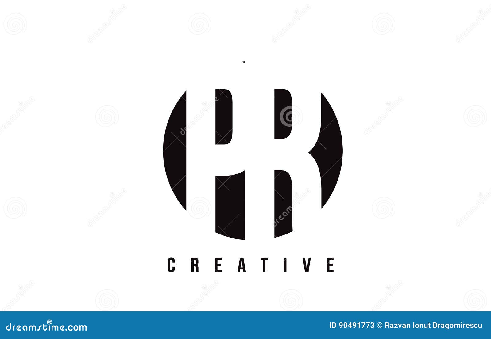 PR P R White Letter Logo Design with Circle Background. Stock Vector ...