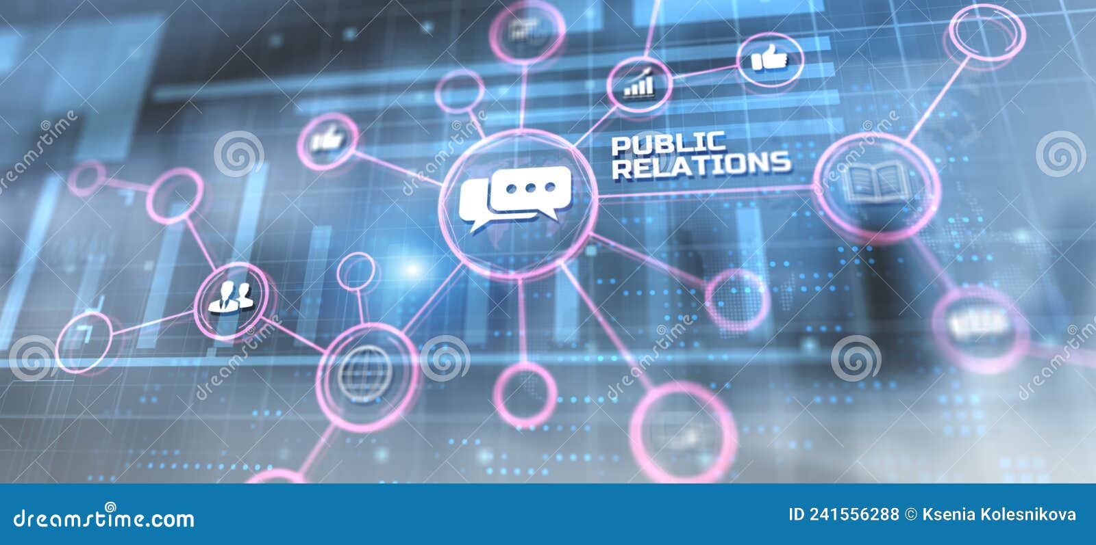 PR Public Relations Business Finance Concept on Virtual Screen Stock ...