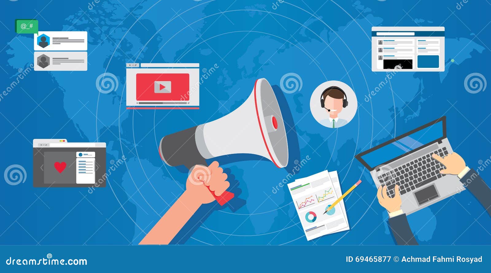 Pr Public Relations Concept Stock Illustration - Illustration of ...