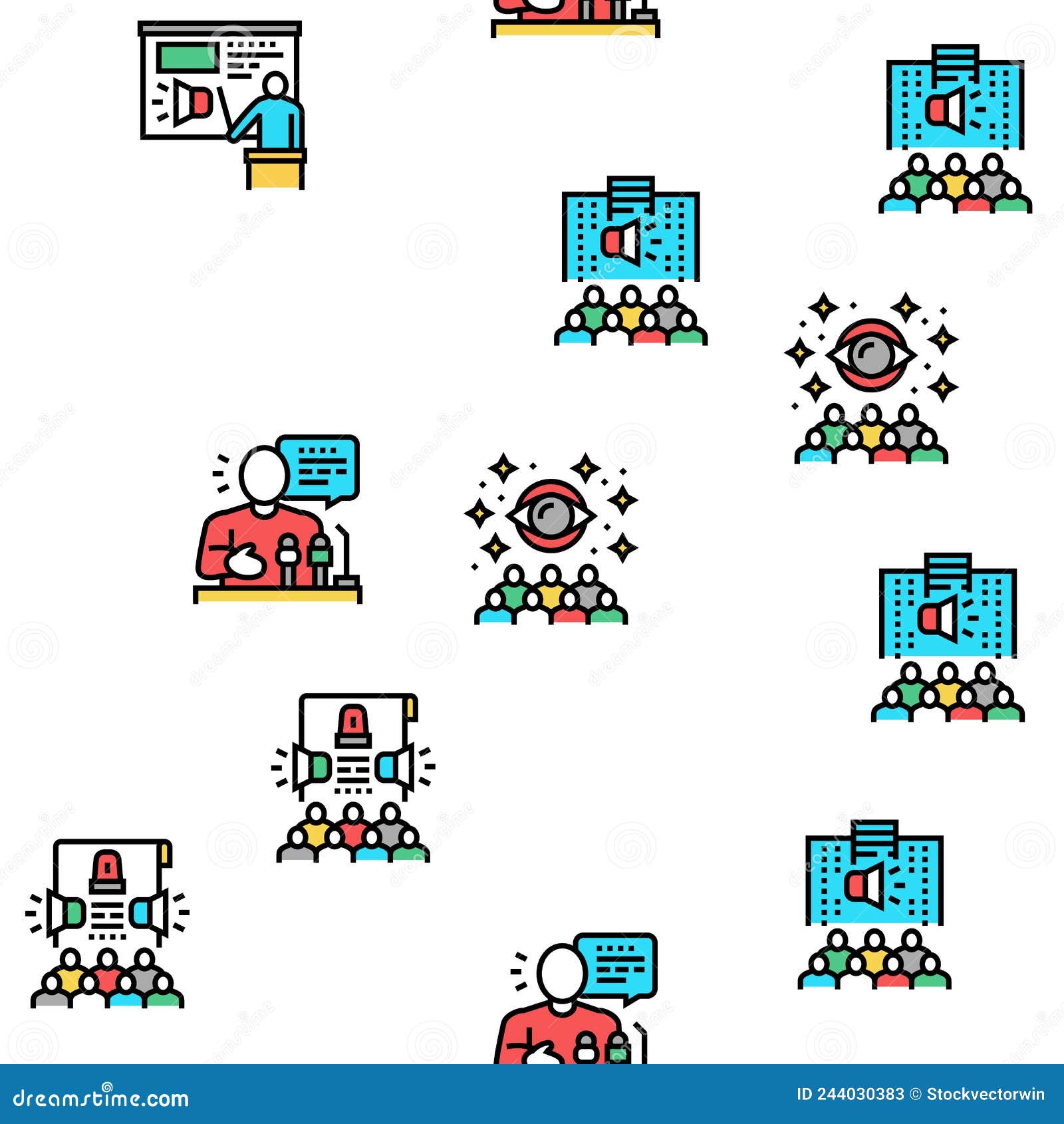 Pr Public Relations Vector Seamless Pattern Stock Vector - Illustration ...