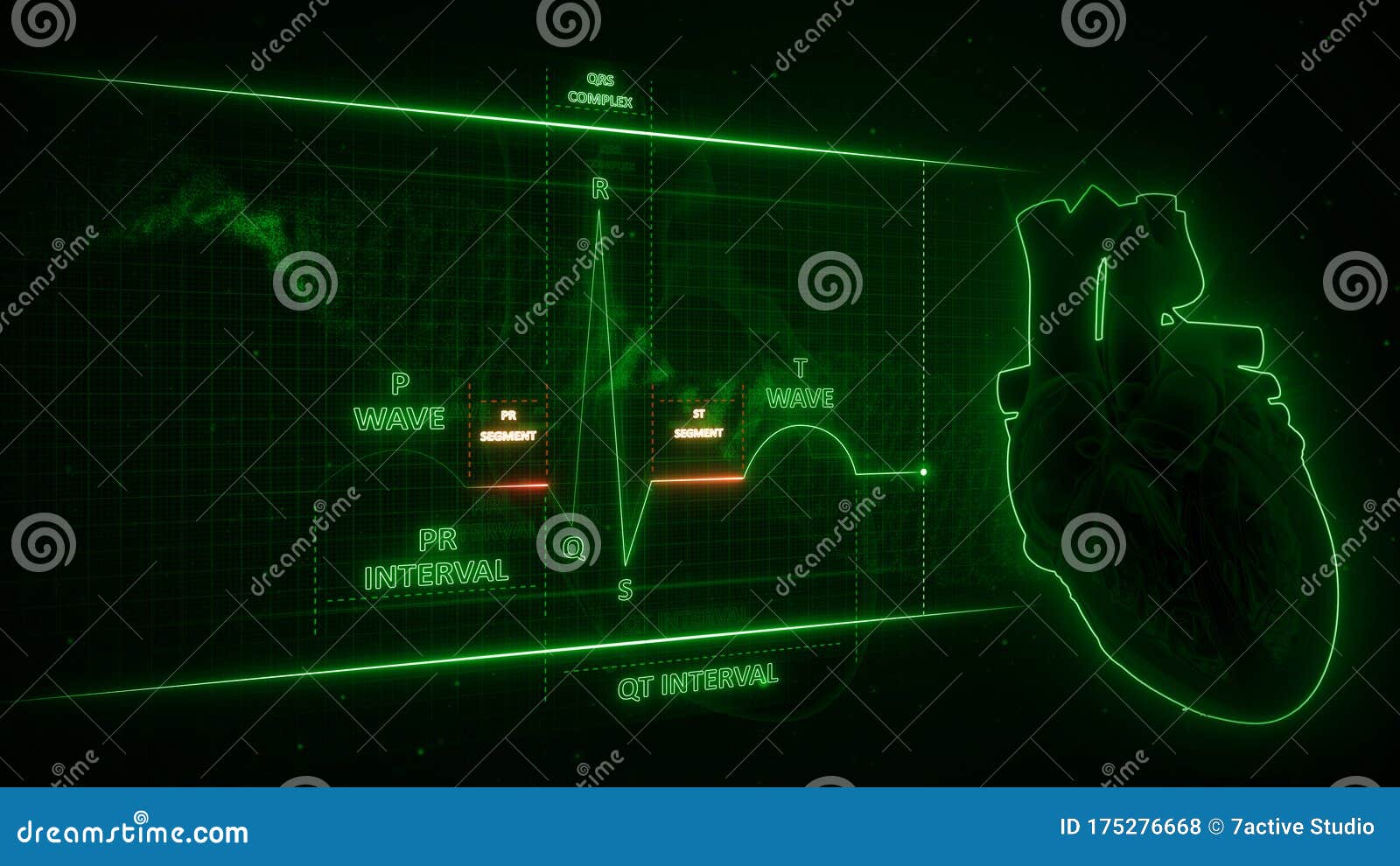 PR and ST Segment from Electrocardiogram Wave or ECG or EKG Stock ...