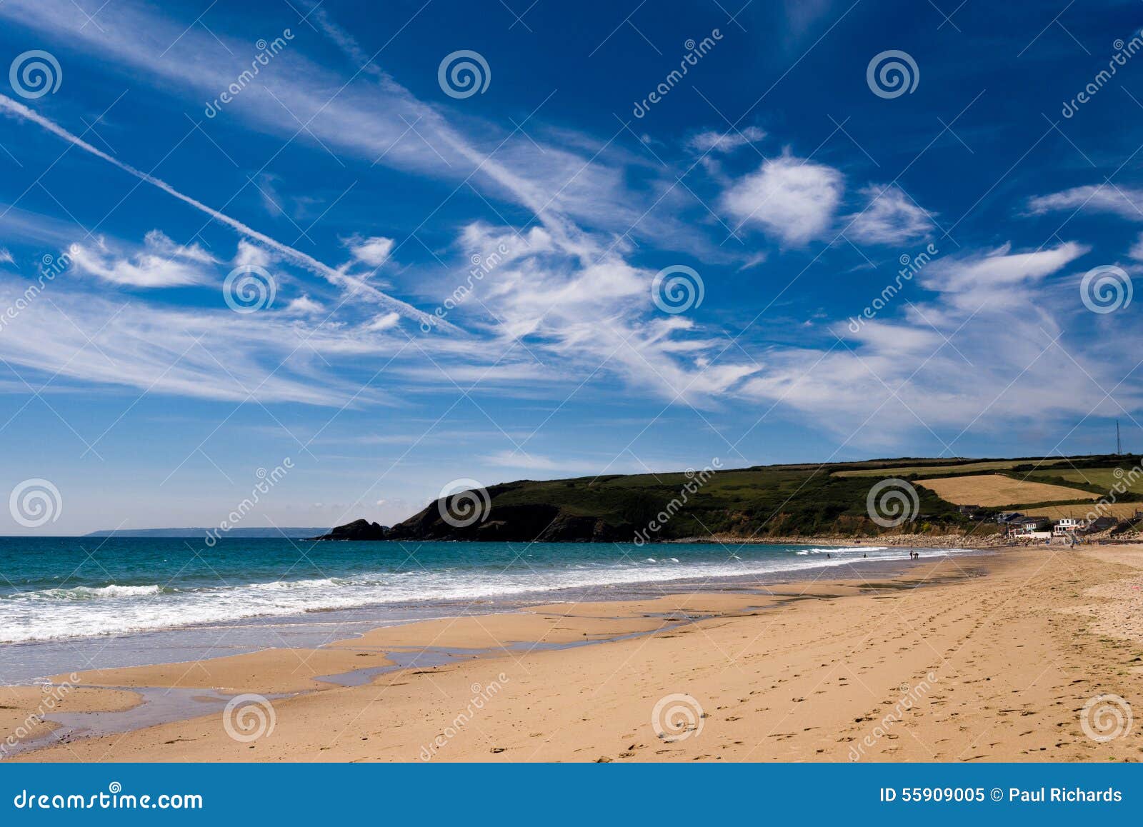 Praa Sands Beach, Cornwall, United Kingdom Stock Image - Image of sands ...