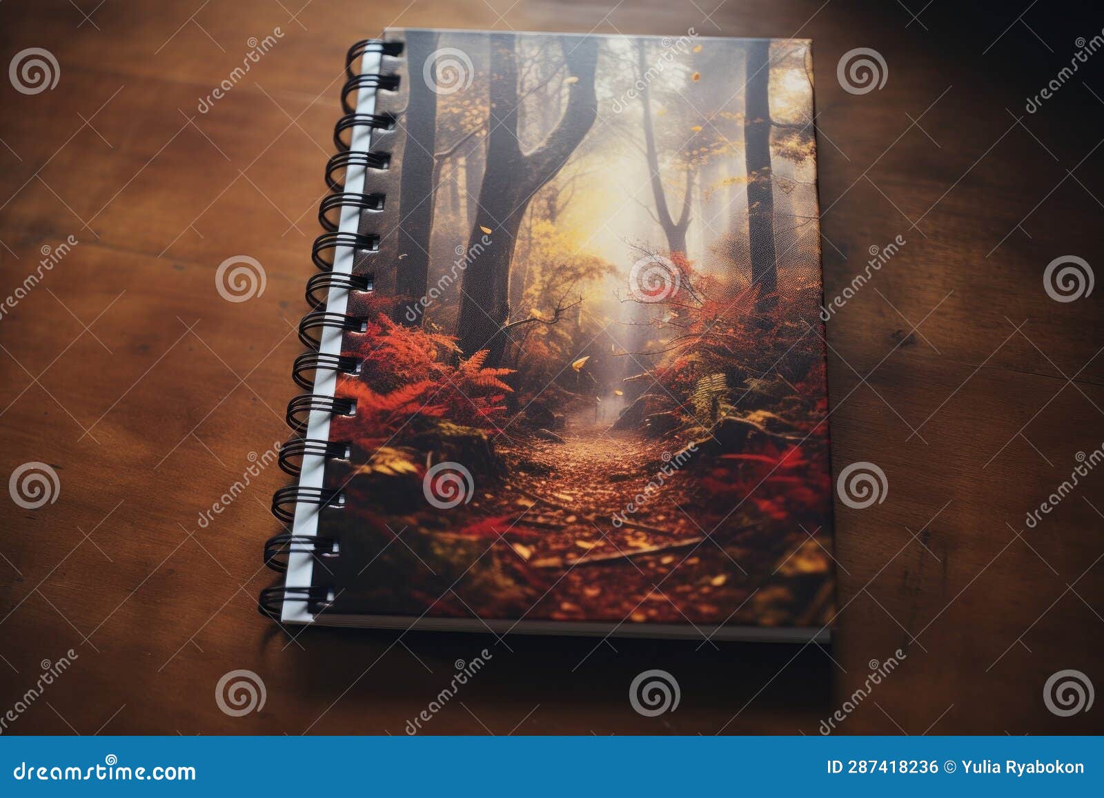 Practical Autumn Forest Writing Notebook. Generate Ai Stock ...