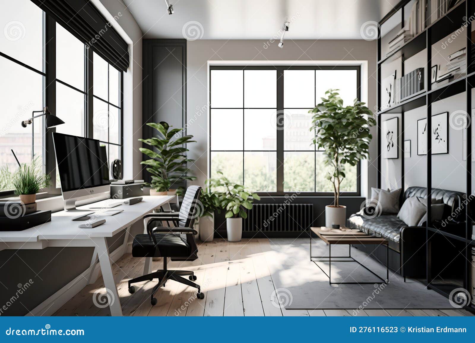 Practical Home Office: Built-in Desk, Ergonomic Chair, and Organized ...