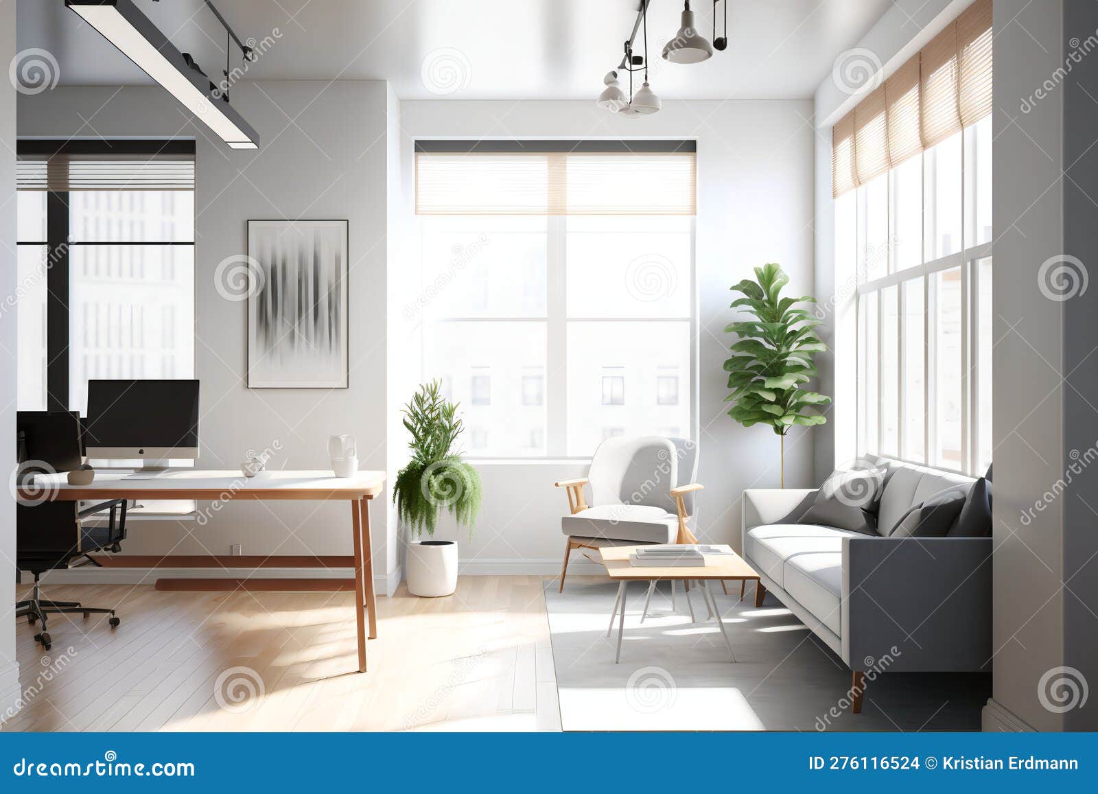 Practical Home Office: Built-in Desk, Ergonomic Chair, and Organized ...