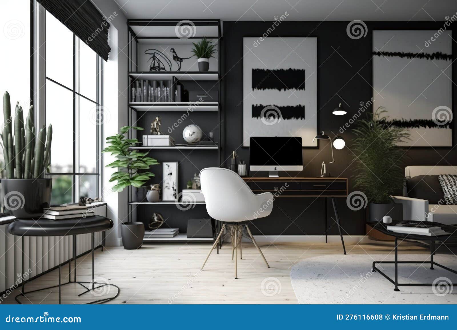 Practical Home Office: Built-in Desk, Ergonomic Chair, and Organized ...