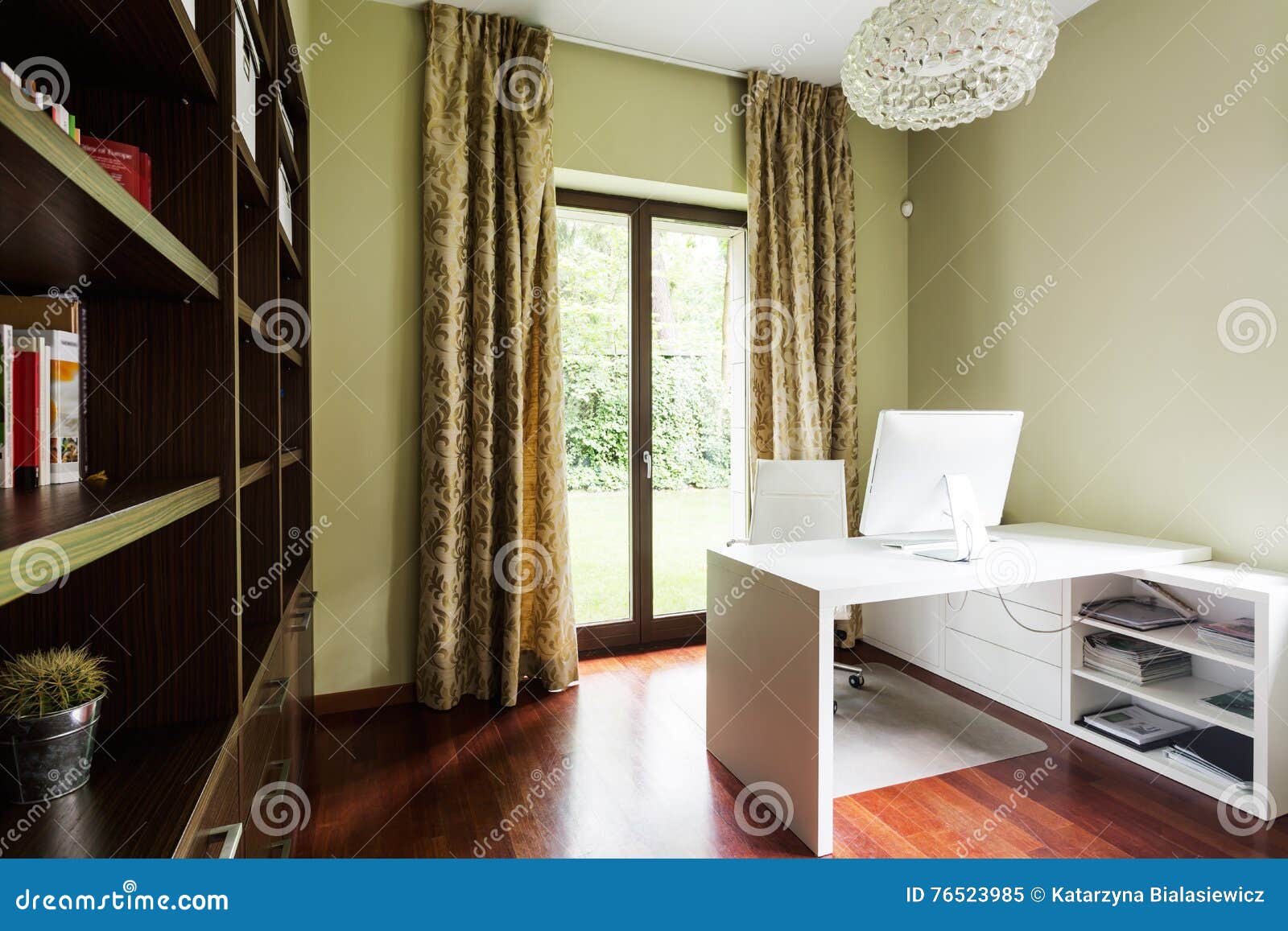Practical Office Room with Stylish Decor Stock Image - Image of system ...
