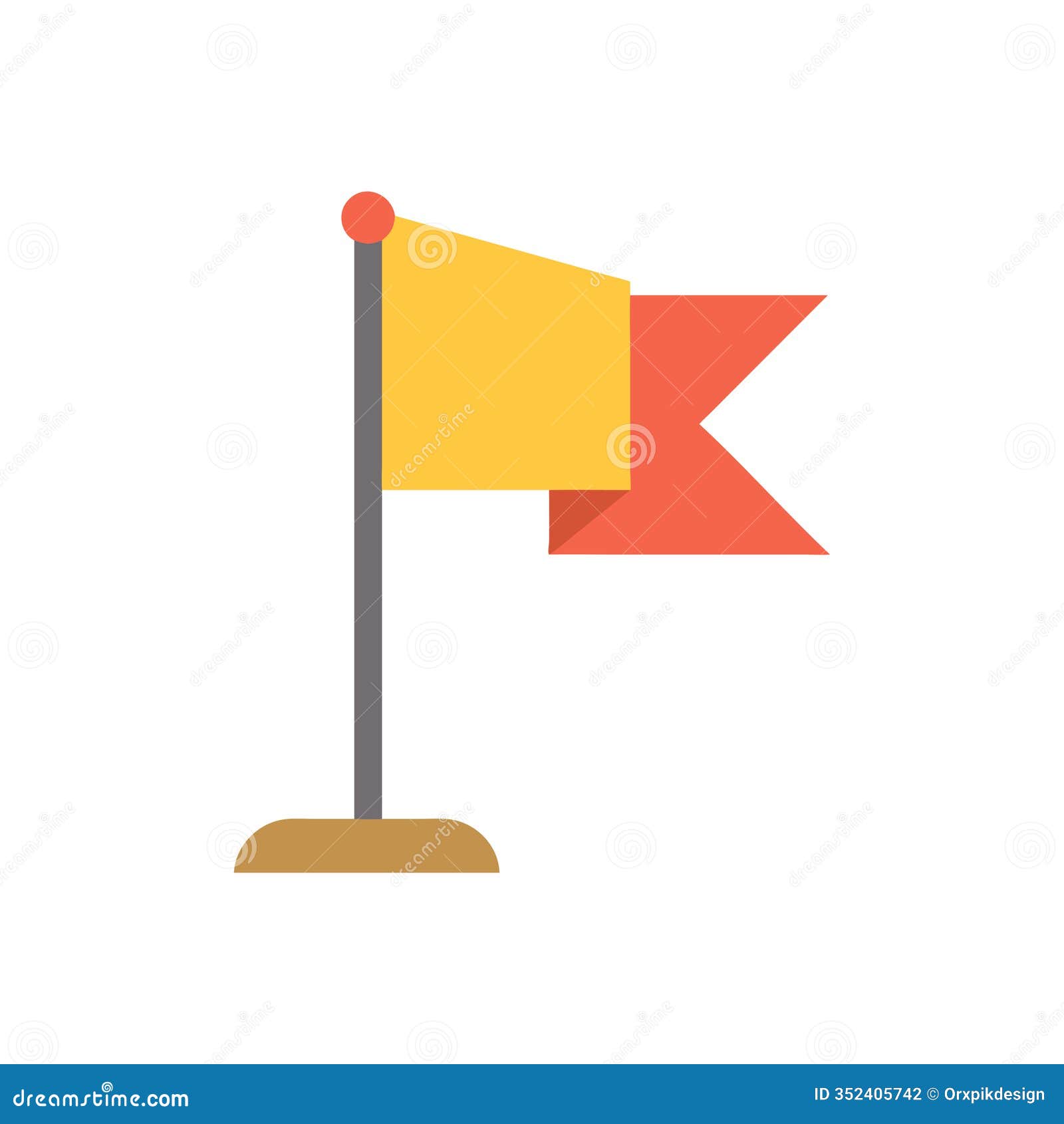 Practical Surveying Flag Icon for Land Use Stock Illustration ...