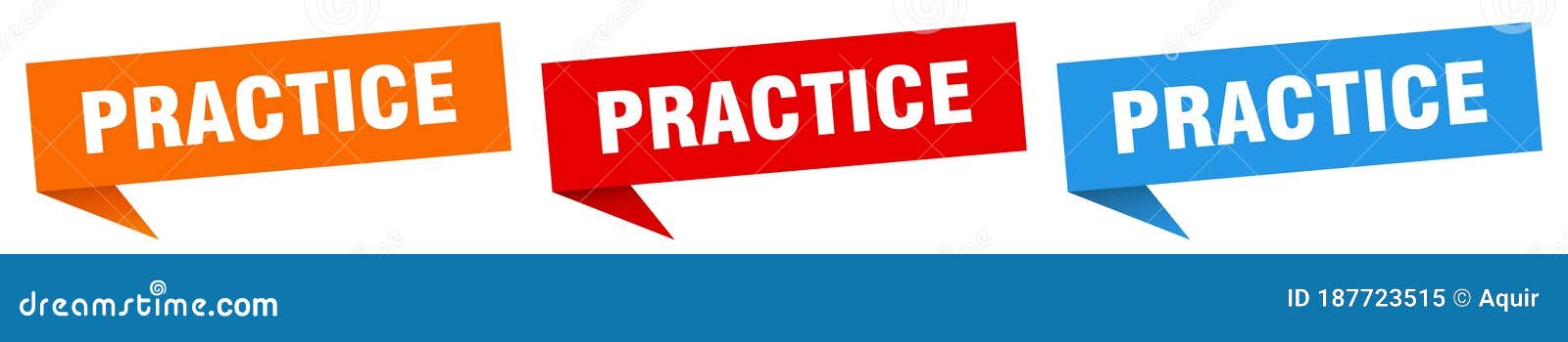 Practice Banner. Practice Speech Bubble Label Set Stock Vector ...