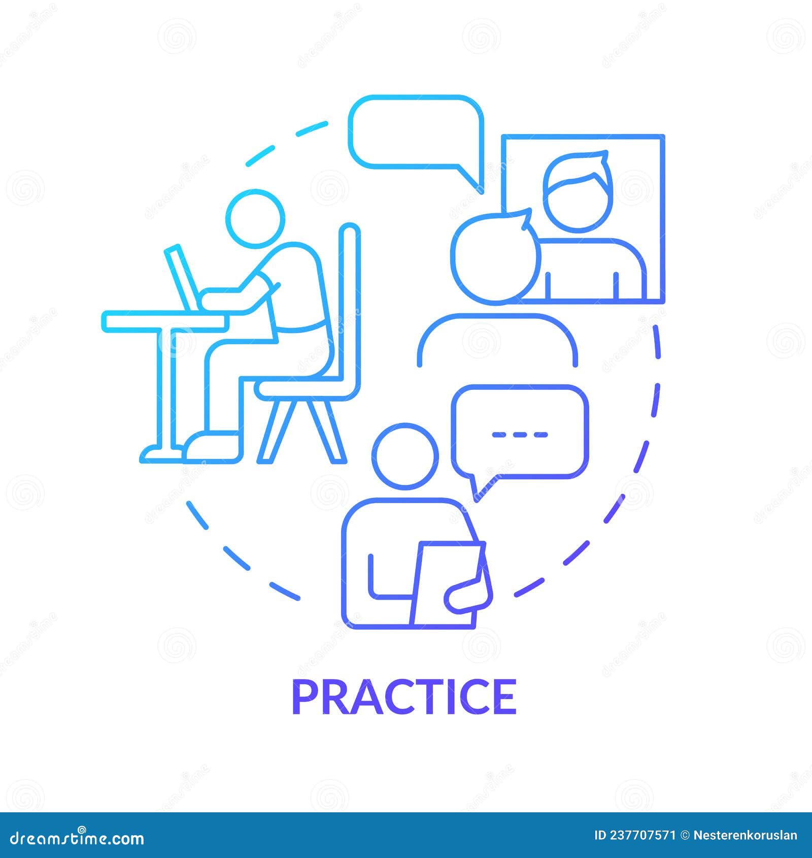 Practice Blue Gradient Concept Icon Stock Vector - Illustration of ...