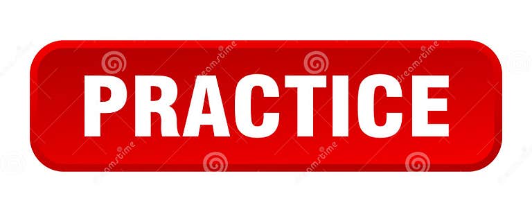 Practice Button. Practice Square 3d Push Button Stock Vector ...