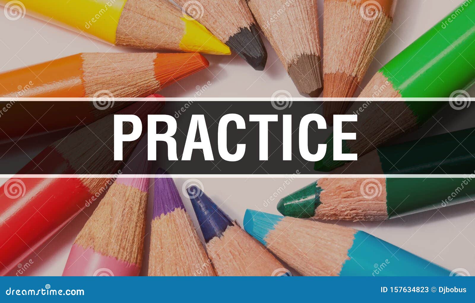 Practice Concept Banner with Texture from Colorful Items of Education ...