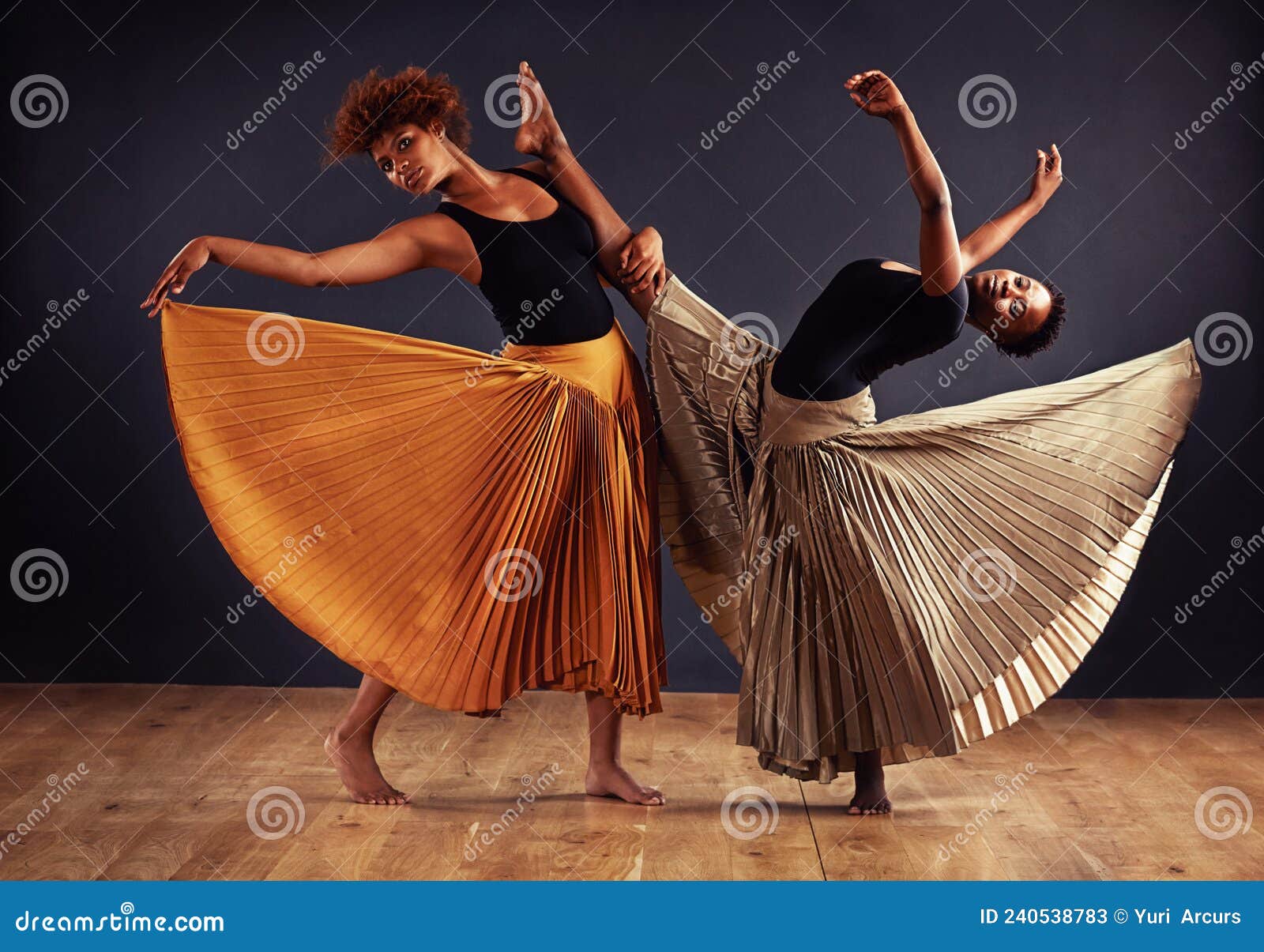 Practice and Dedication Make Perfection. Two Contemporary Dancers with ...