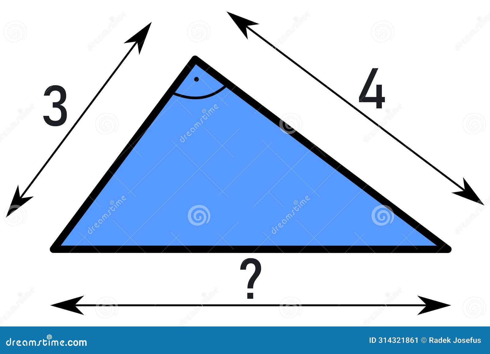 A Practice Example for Calculating the Prefix of a Right-angled Triangle Stock Illustration ...