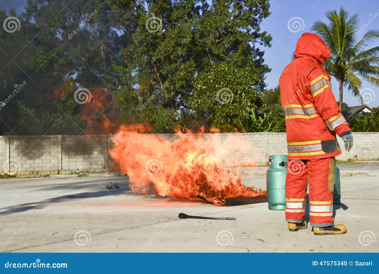 Practice fire drills stock photo. Image of explosion - 47575340