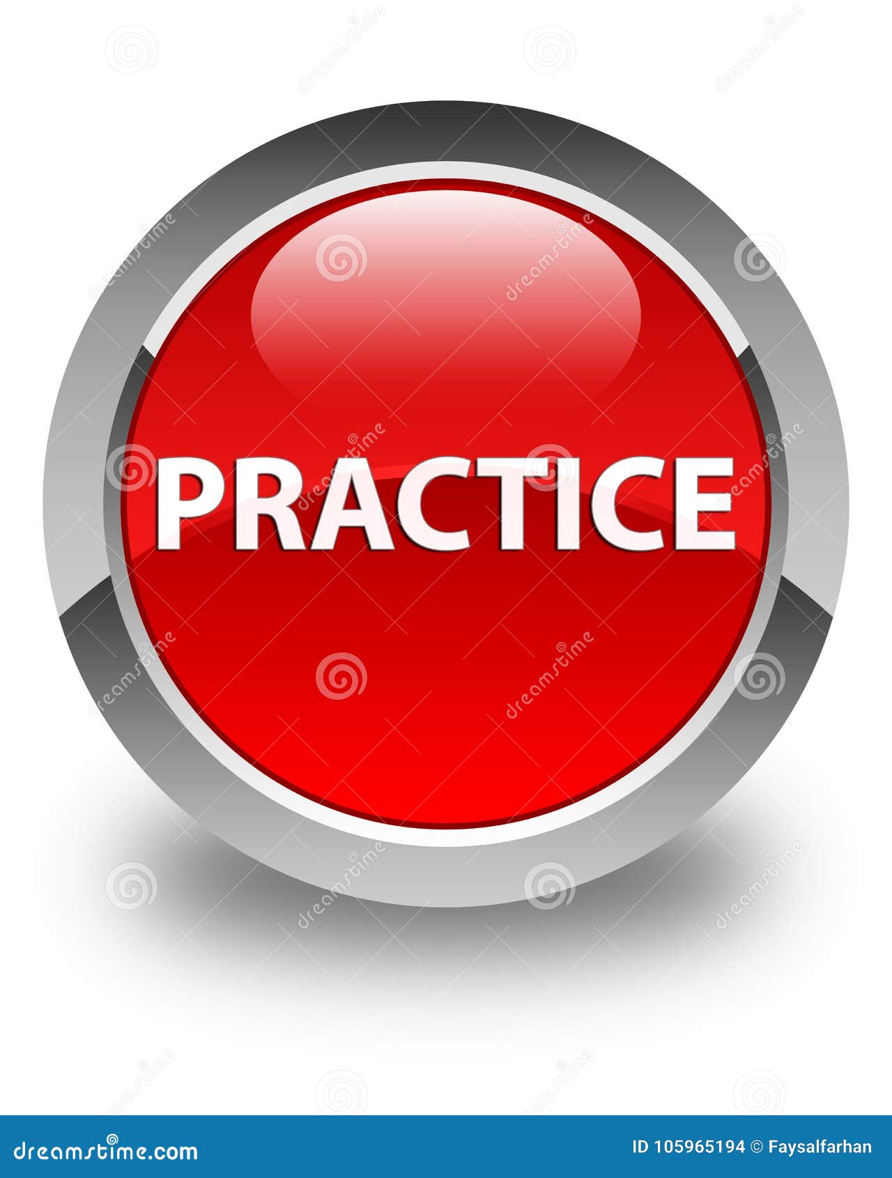 Practice Glossy Red Round Button Stock Illustration - Illustration of ...