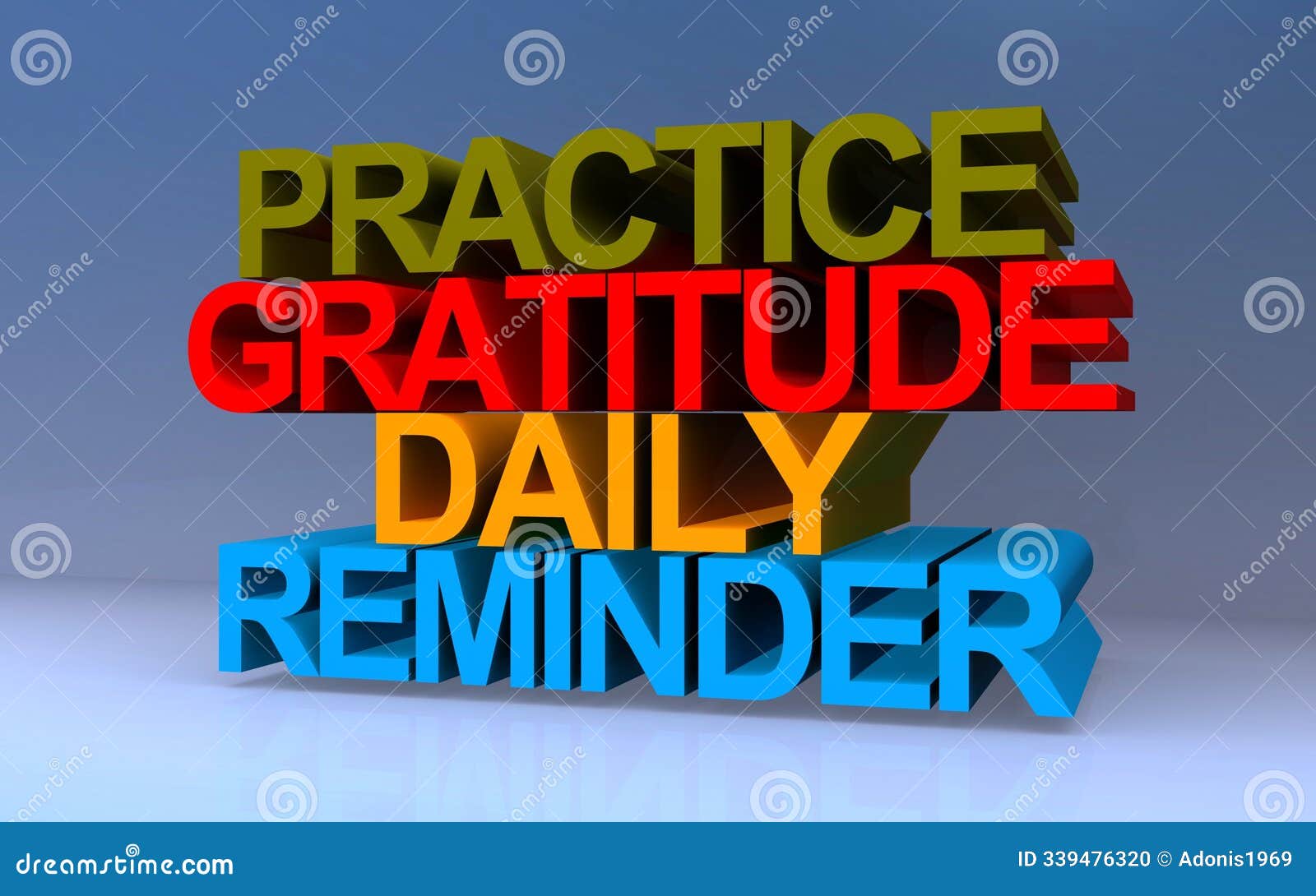 Practice Gratitude daily Reminder on Blue Stock Photo - Image of ...