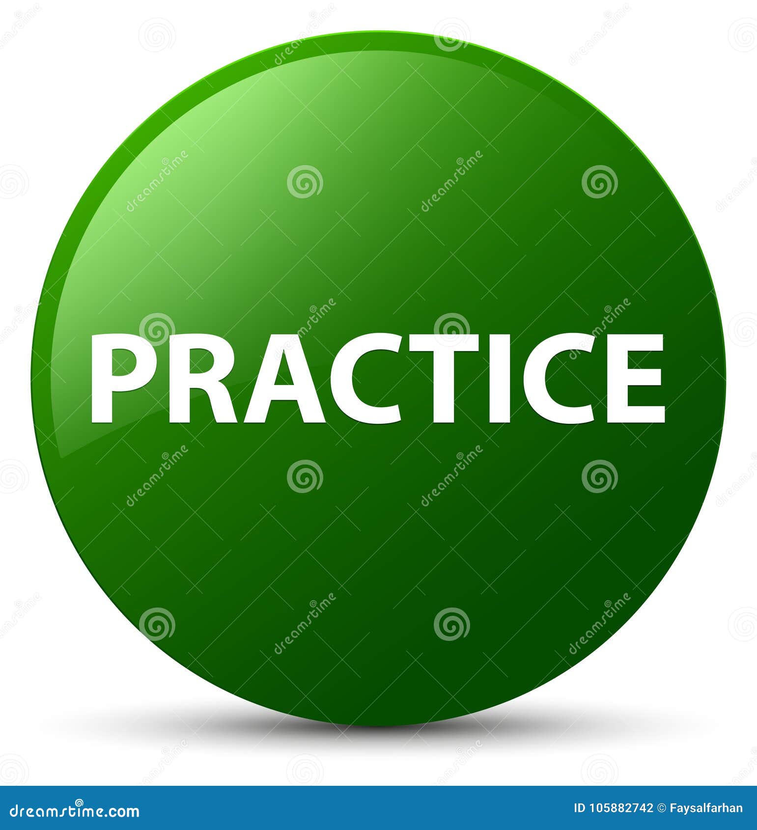 Practice Green Round Button Stock Illustration - Illustration of ...