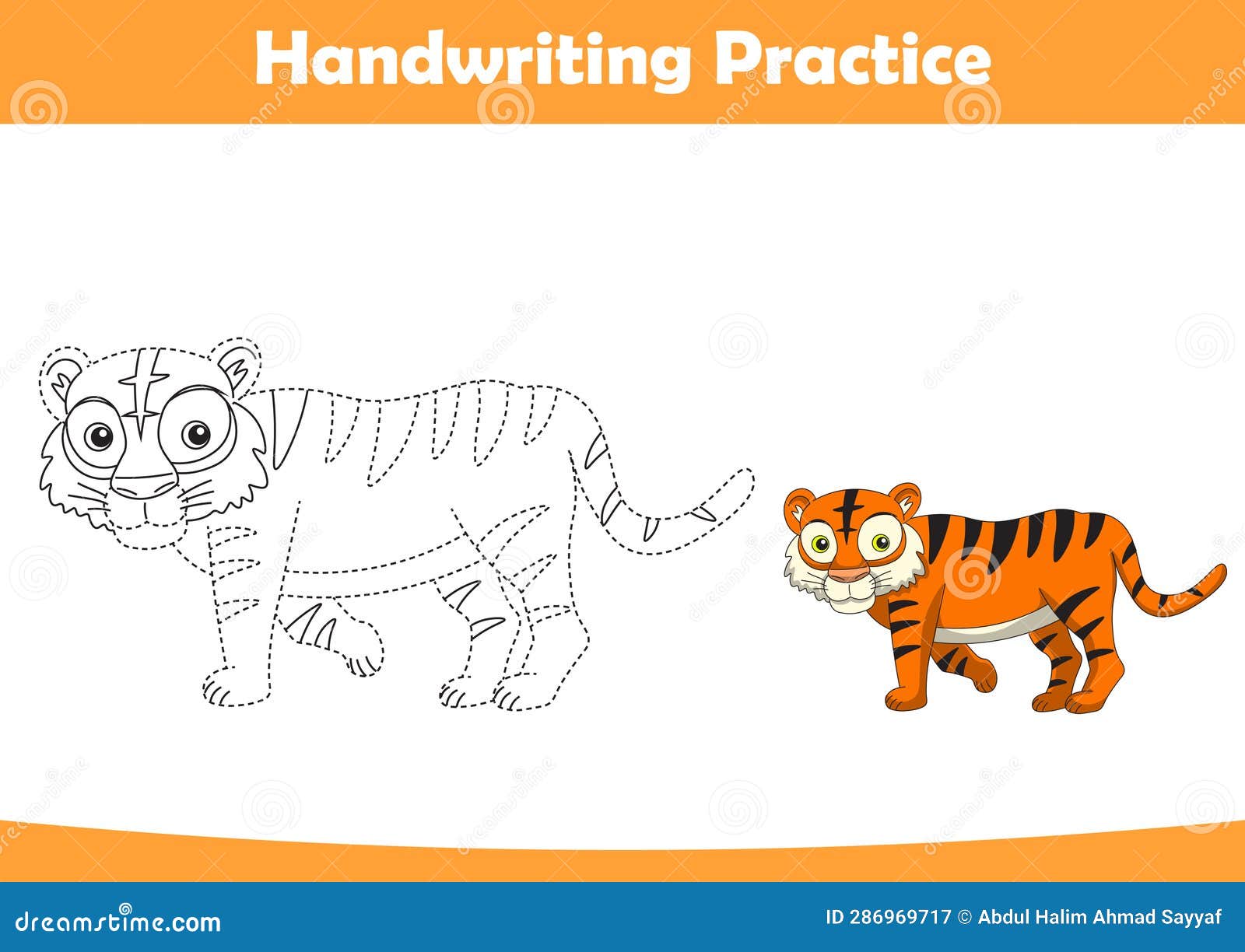Practice Handwriting. Tracing Lines and Coloring Tigers for Children ...