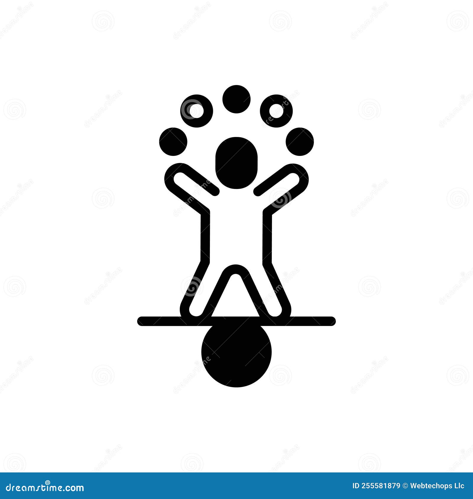 Black Solid Icon for Practice, Play and Juggling Stock Vector ...