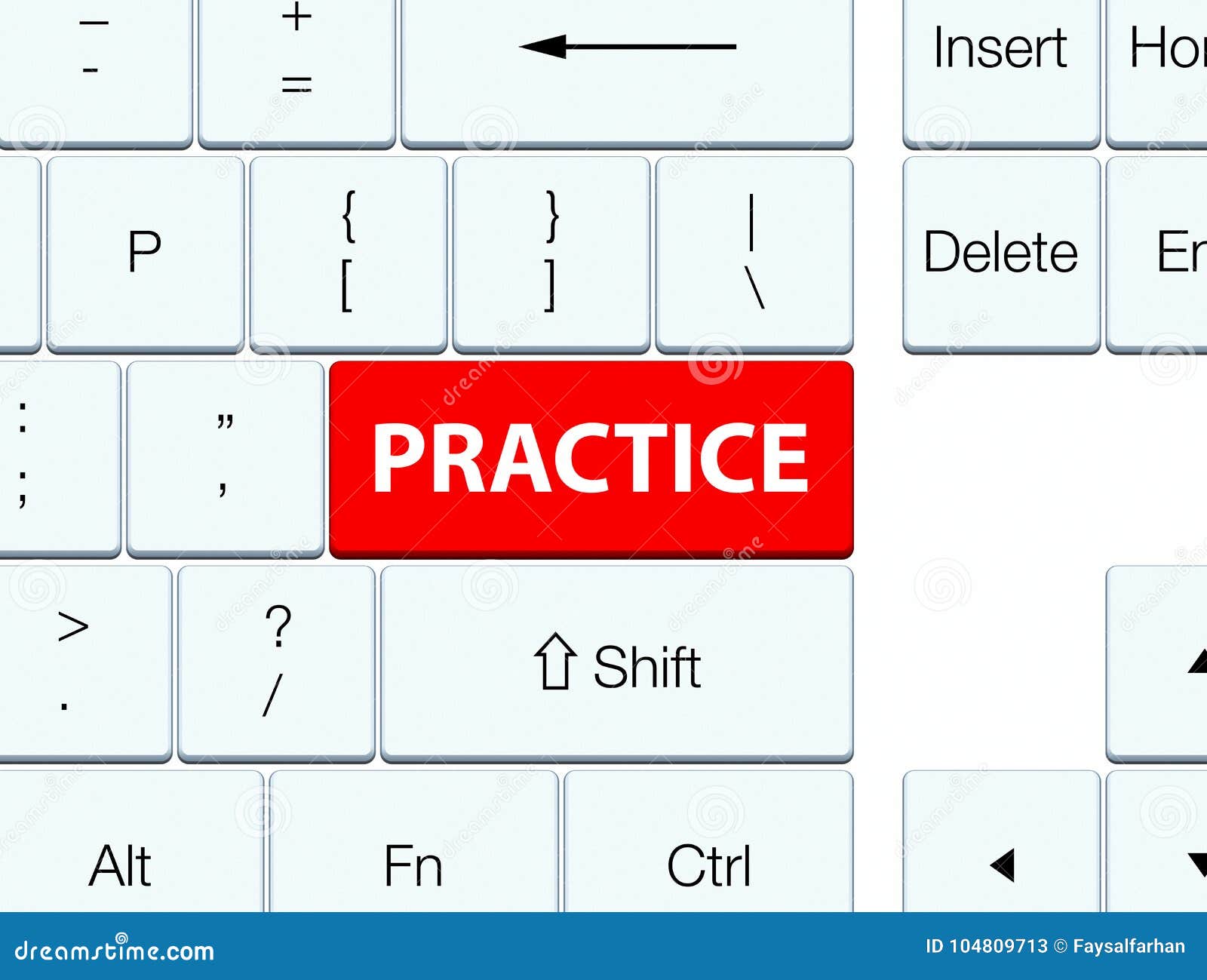Practice Red Keyboard Button Stock Illustration - Illustration of ...