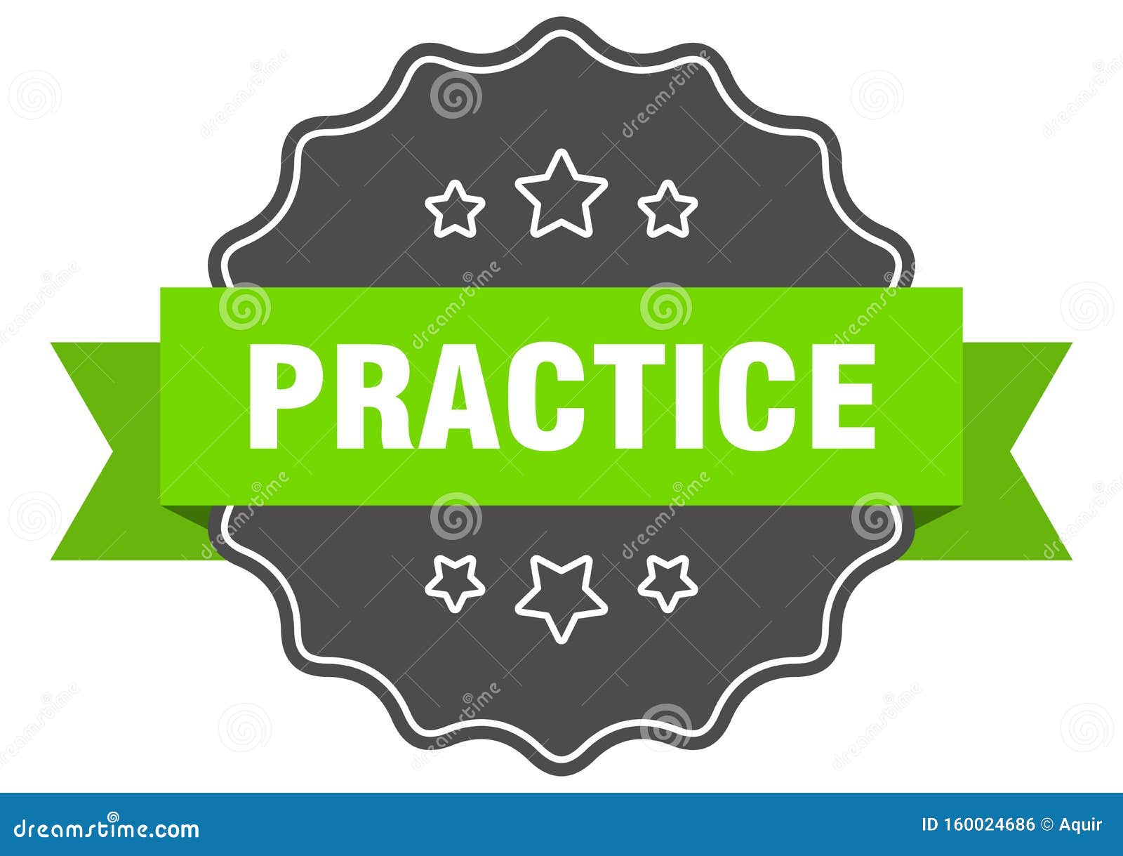 Practice label stock vector. Illustration of vignette - 160024686