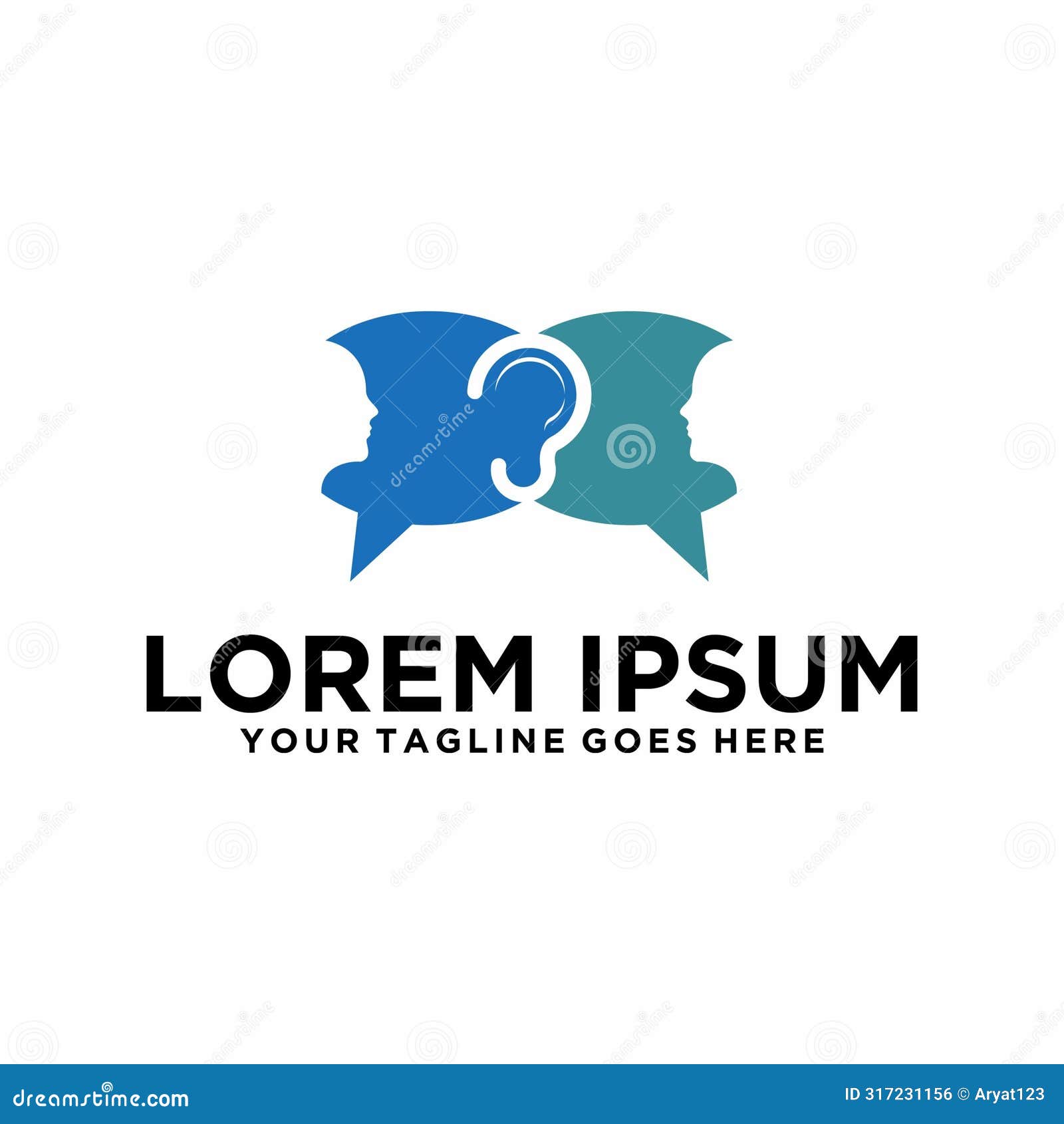 Practice Listening and Speaking Logo Stock Illustration - Illustration ...