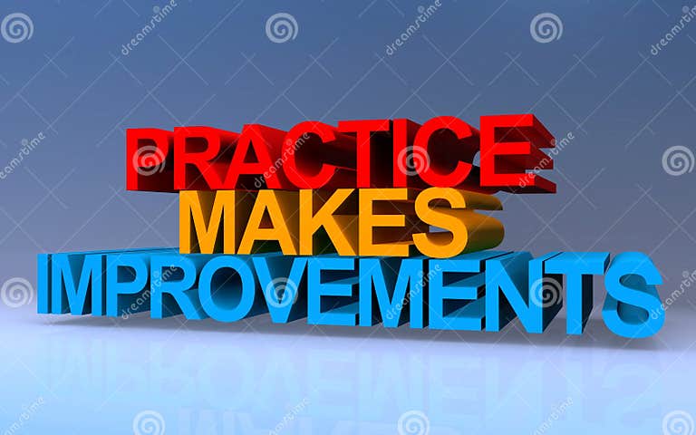 Practice Makes Improvement on Blue Stock Illustration - Illustration of persistence, practice ...