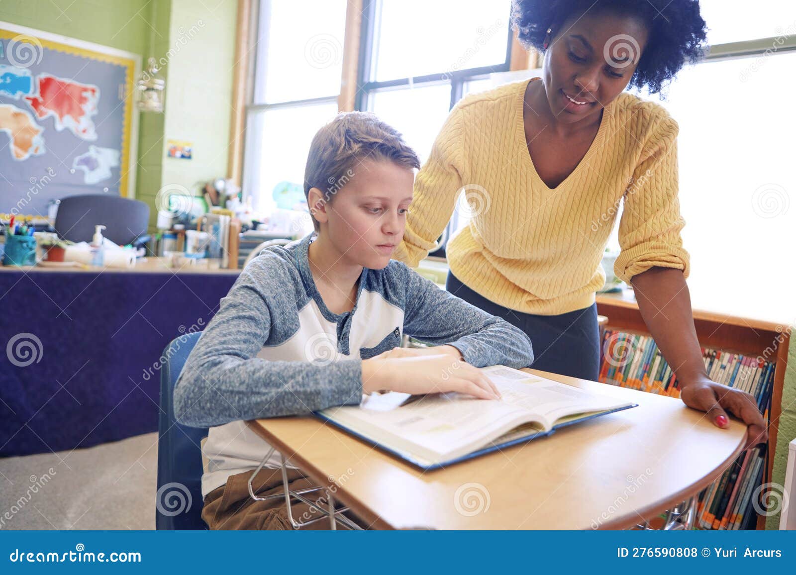 Practice Makes Progress Not Perfect. a Young Teacher Assisting a ...