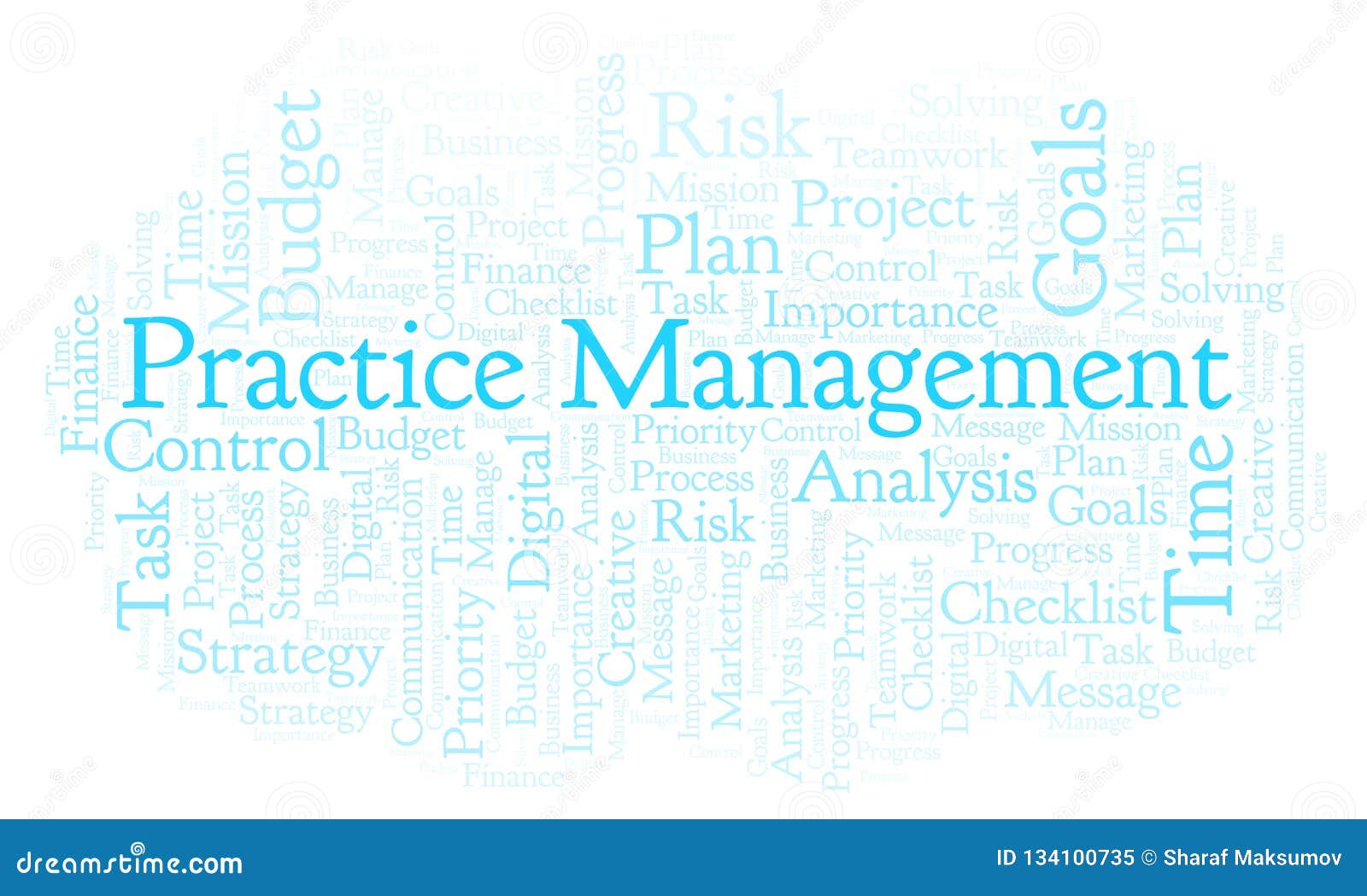 Practice Management Word Cloud, Made with Text only Stock Illustration ...