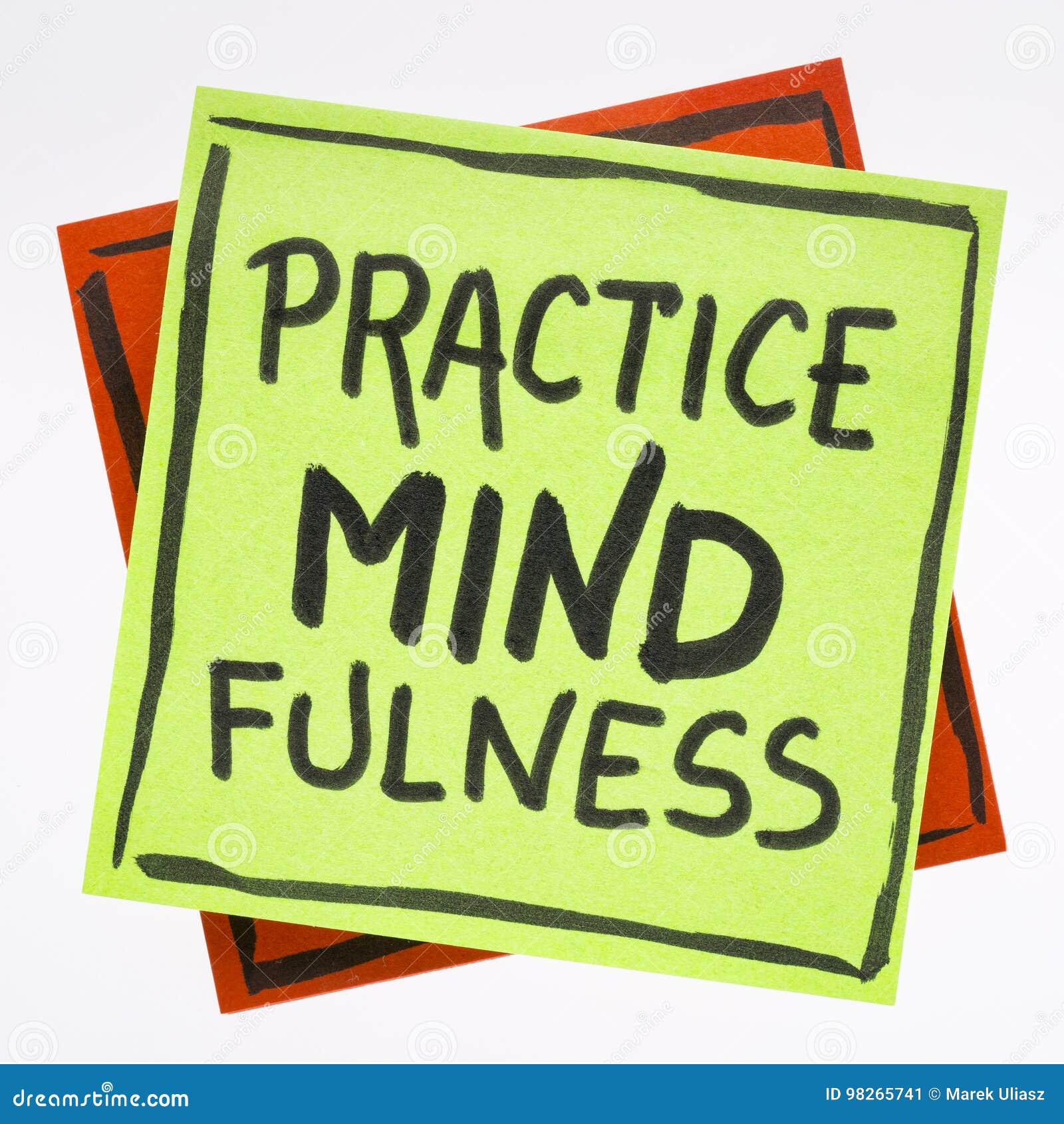 Practice Mindfulness Reminder Note Stock Image - Image of text, concept ...