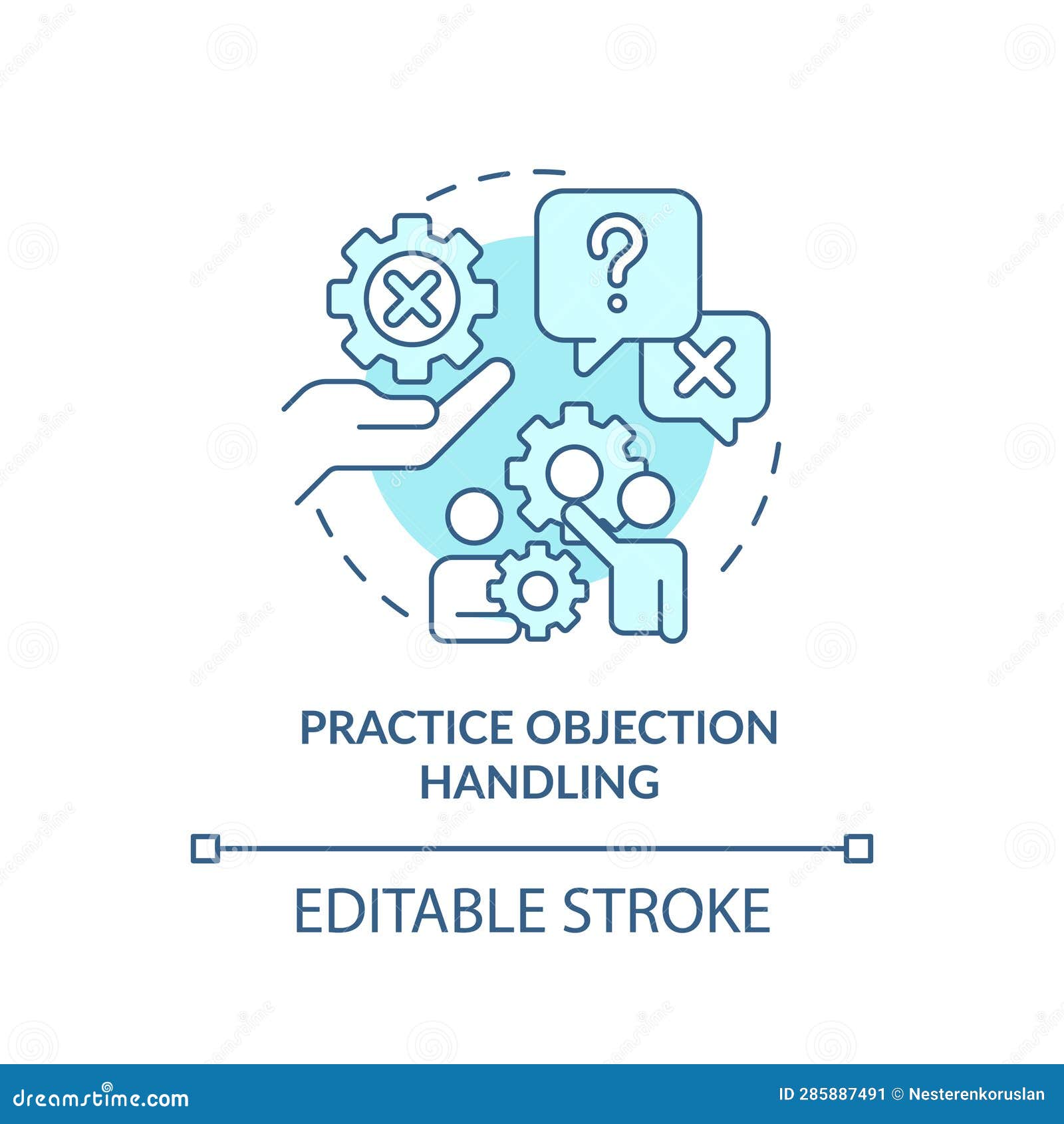Practice Objection Handling Soft Blue Concept Icon Stock Illustration ... Practice Objection Handling Soft Blue Concept Icon Stock Illustration ...