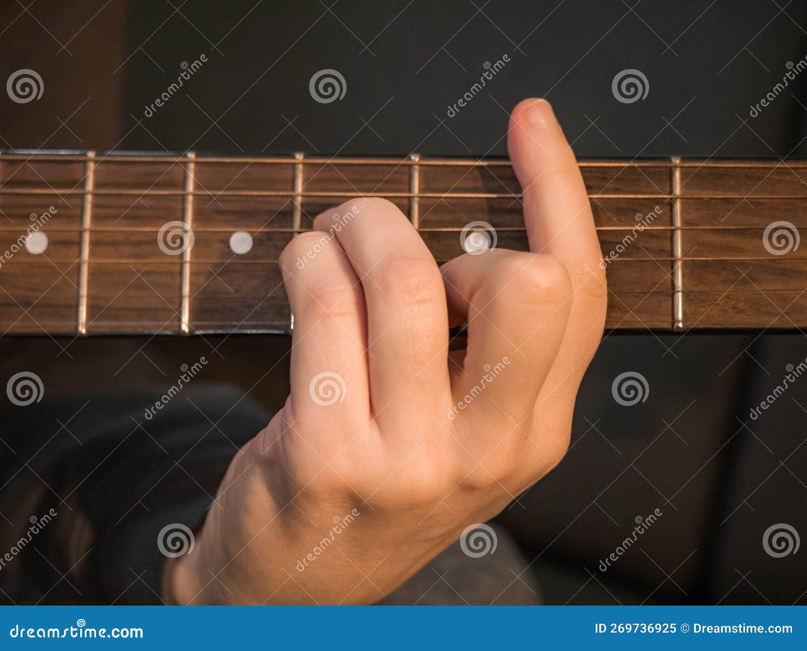 Practice Playing the Acoustic Guitar. Hands Playing Guitar and Picking ...