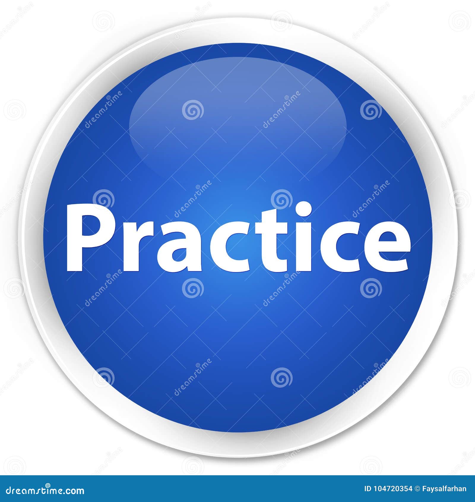 Practice Premium Blue Round Button Stock Illustration - Illustration of ...