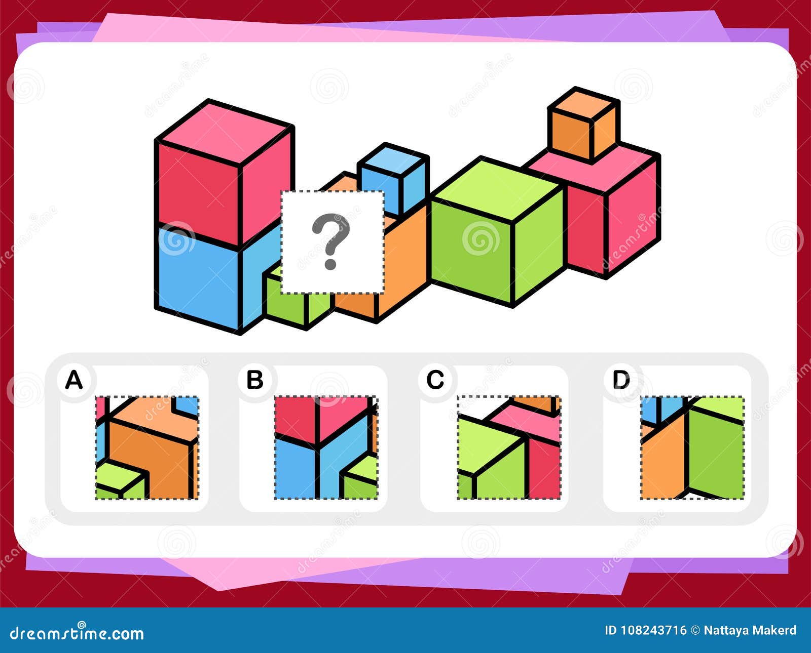 Practice Questions Worksheet for Education and IQ Test Stock Vector ...