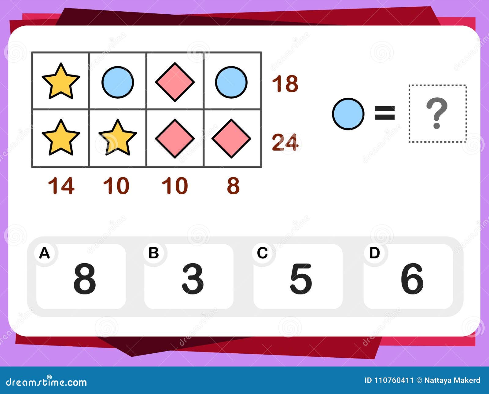 Practice Questions Worksheet for Education and IQ Test Stock Vector ...