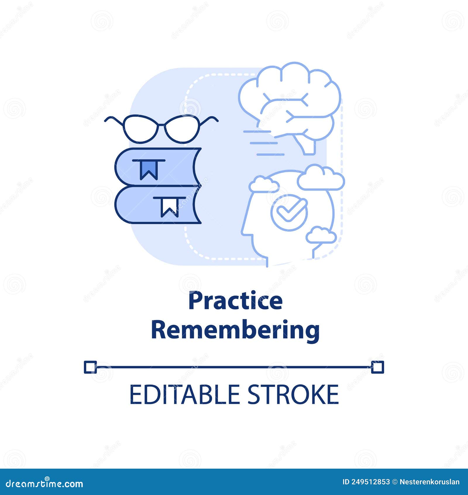 Practice Remembering Light Blue Concept Icon Stock Vector ...