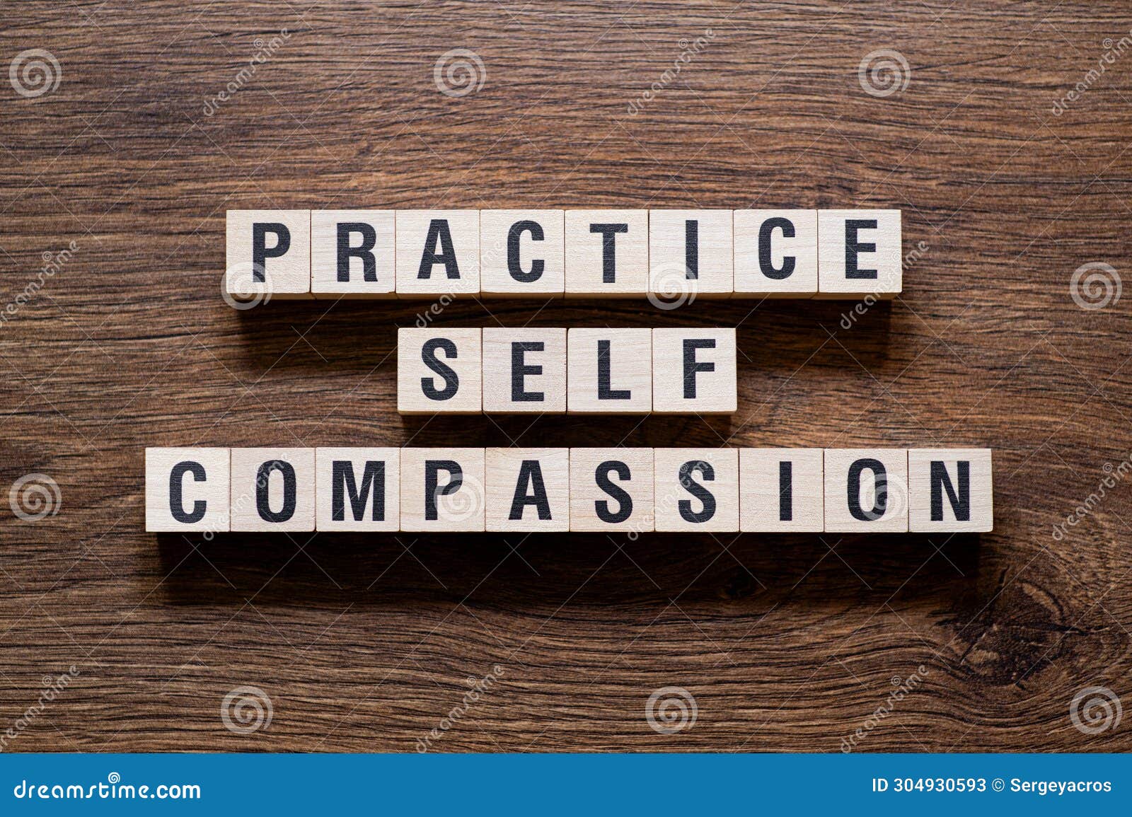 Practice Self Compassion - Word Concept on Building Blocks, Text Stock ...