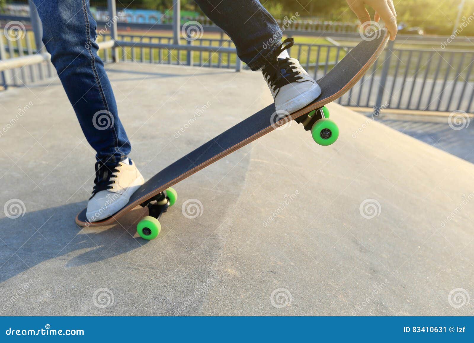 Practice Skateboarding at Skatepark Stock Image - Image of skatepark ...