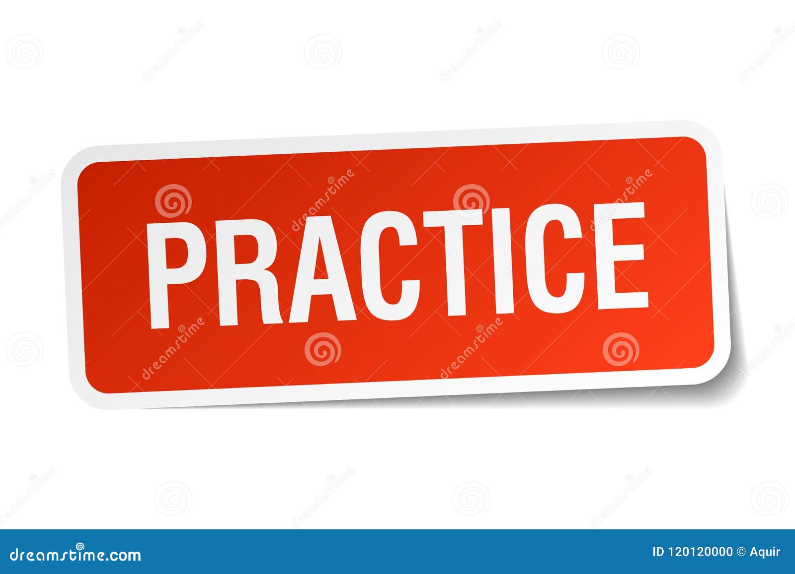 Practice sticker stock vector. Illustration of white - 120120000