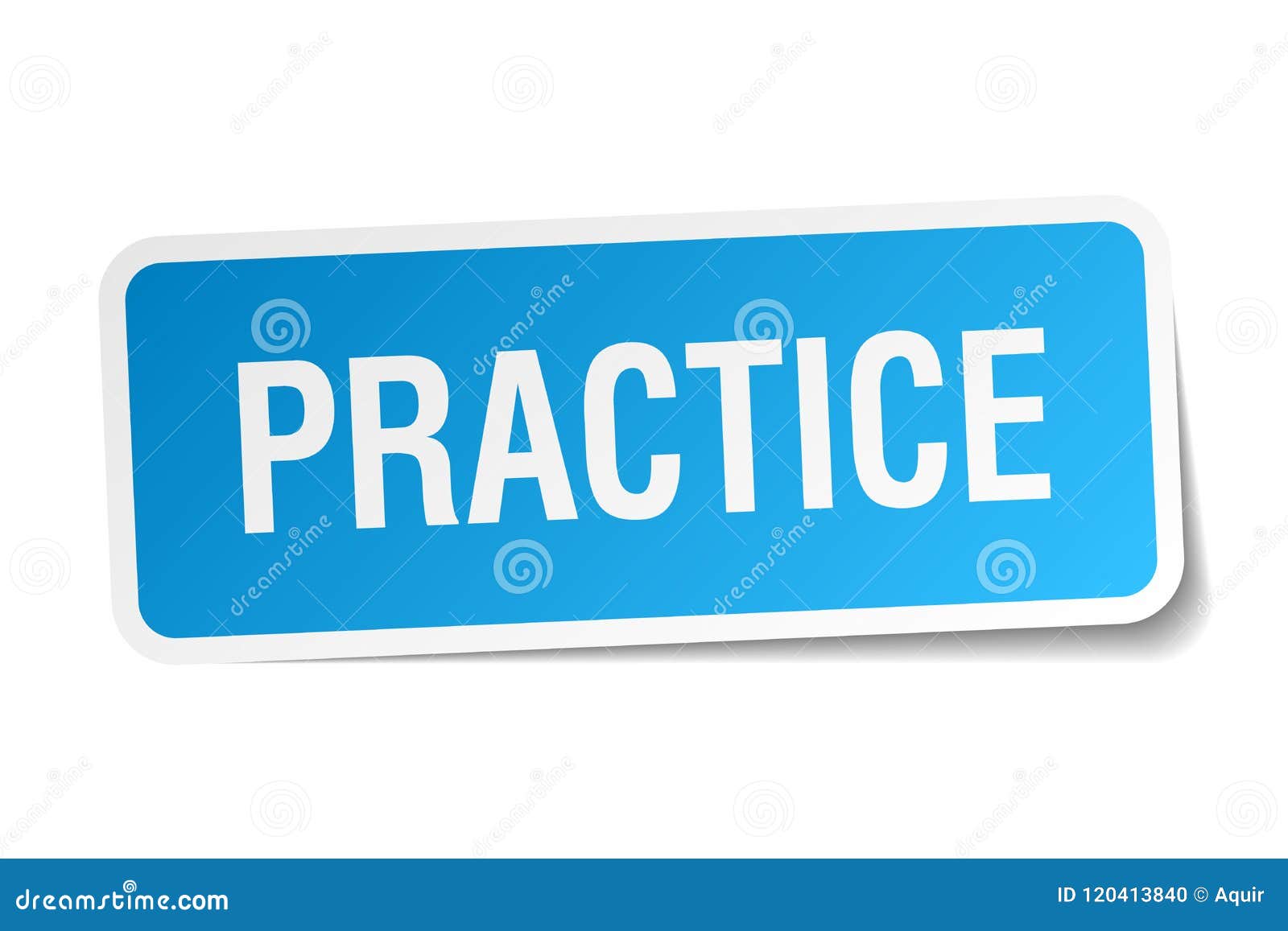 Practice sticker stock vector. Illustration of blue - 120413840
